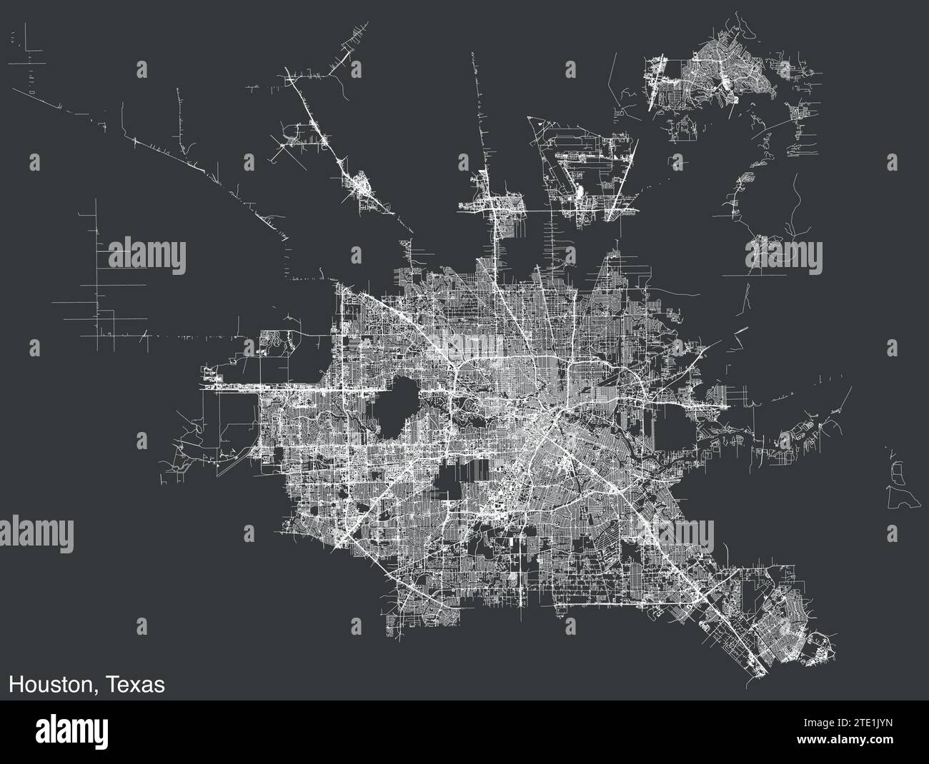 Street roads map of HOUSTON, TEXAS Stock Vector Image & Art - Alamy