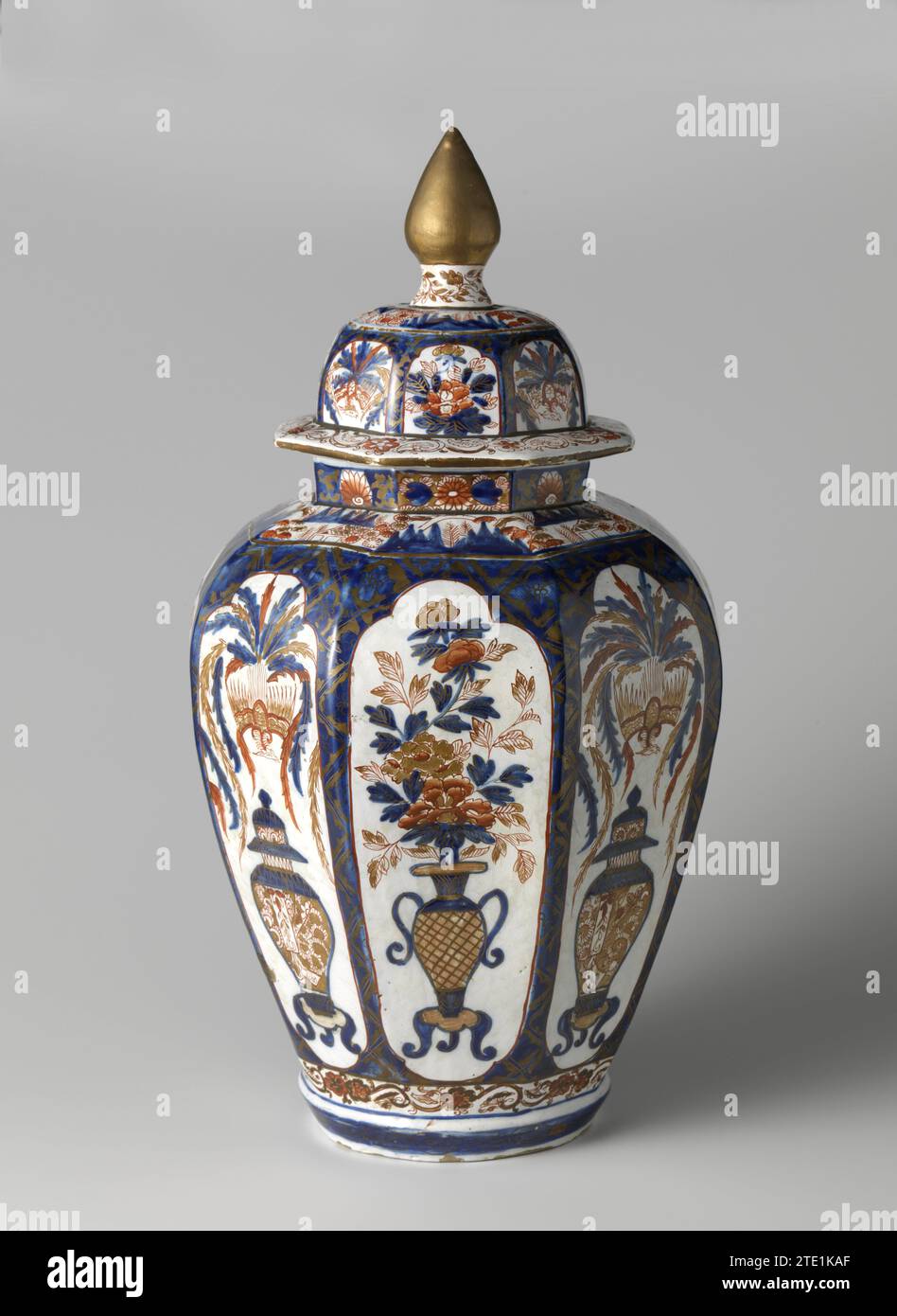 Pot with lid, part of a cupboard set, the 3 clocks (attributed to), c ...