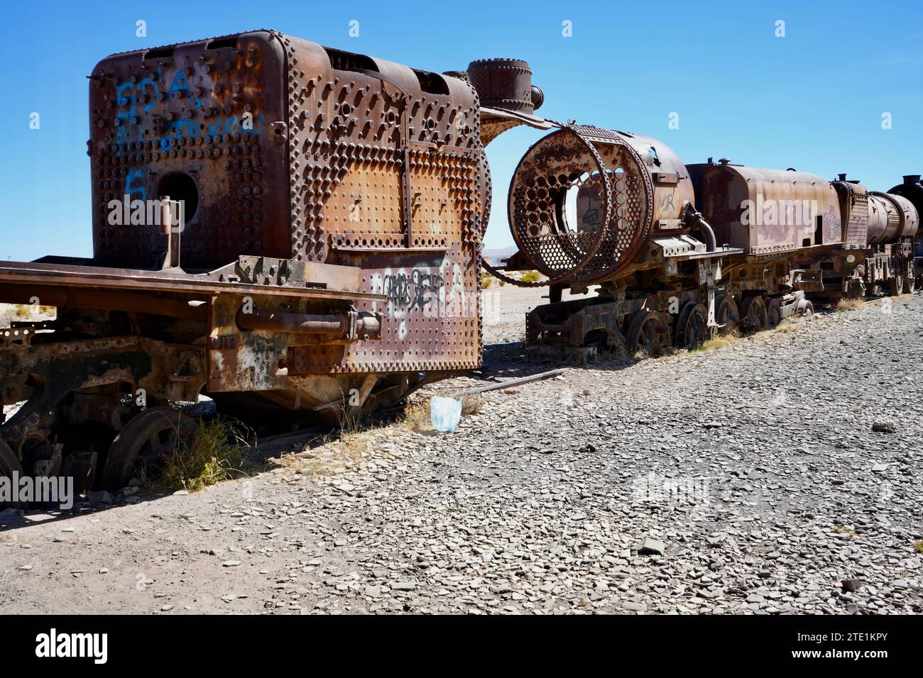 Rusting Vintage Steam Locomotives at The Cementerio de Trenes' or Great ...