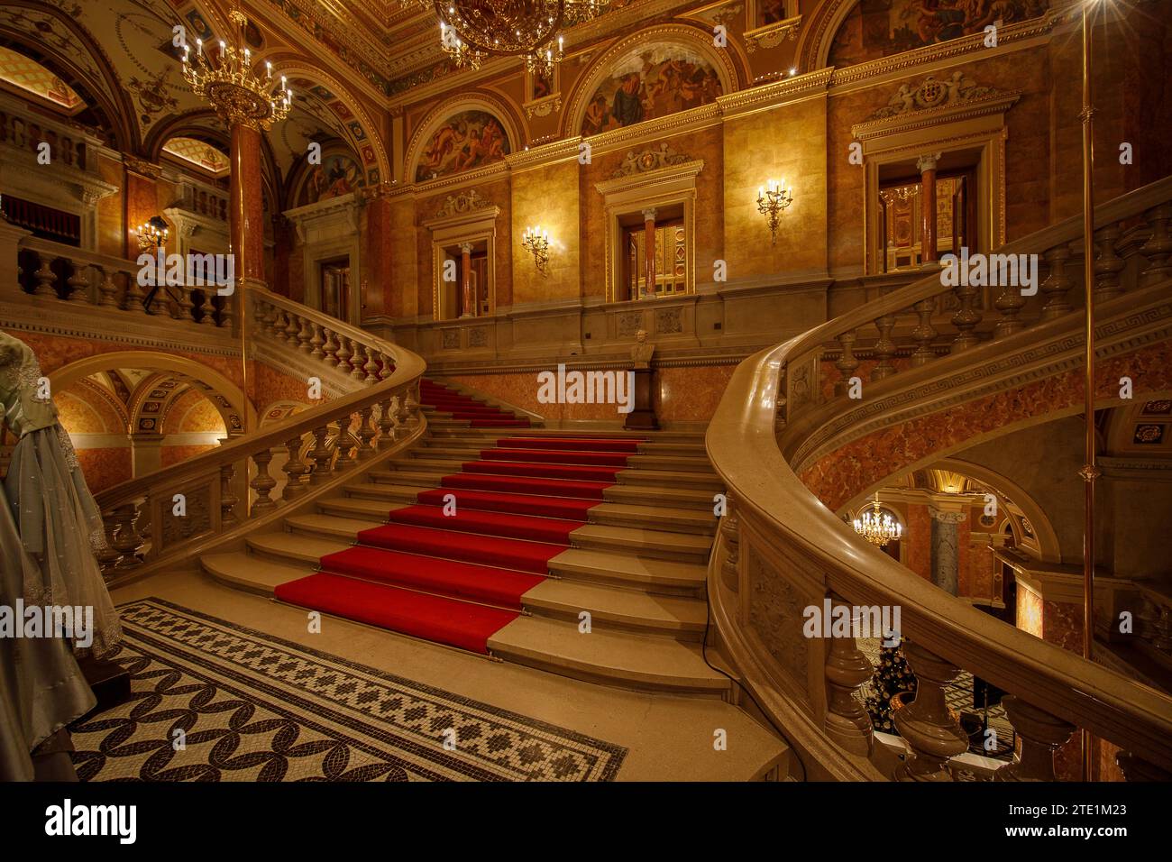Budapest, Hungary - December 7, 2023: interior wide angle view of the ...
