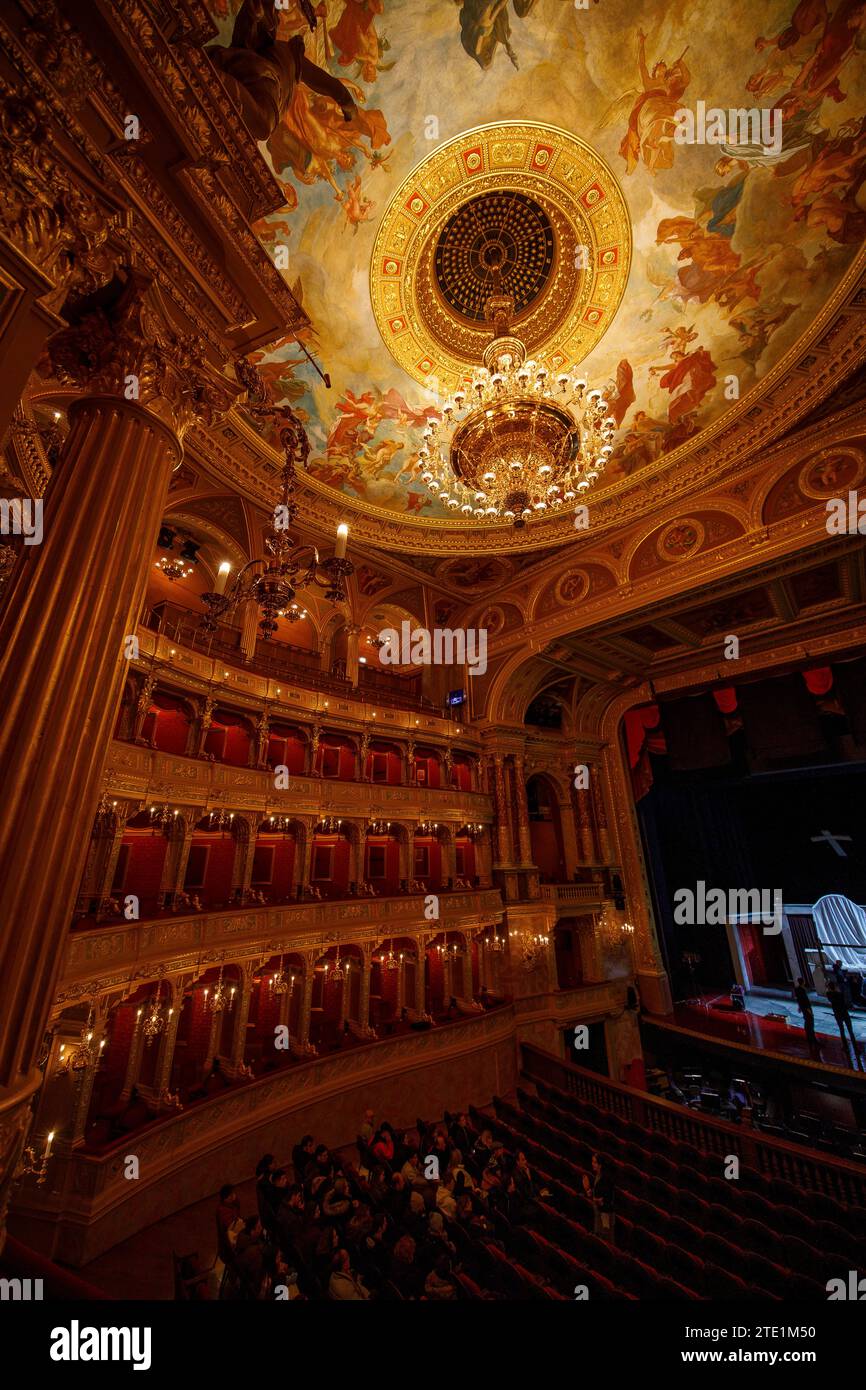 Budapest, Hungary - December 7, 2023: interior wide angle view of the ...