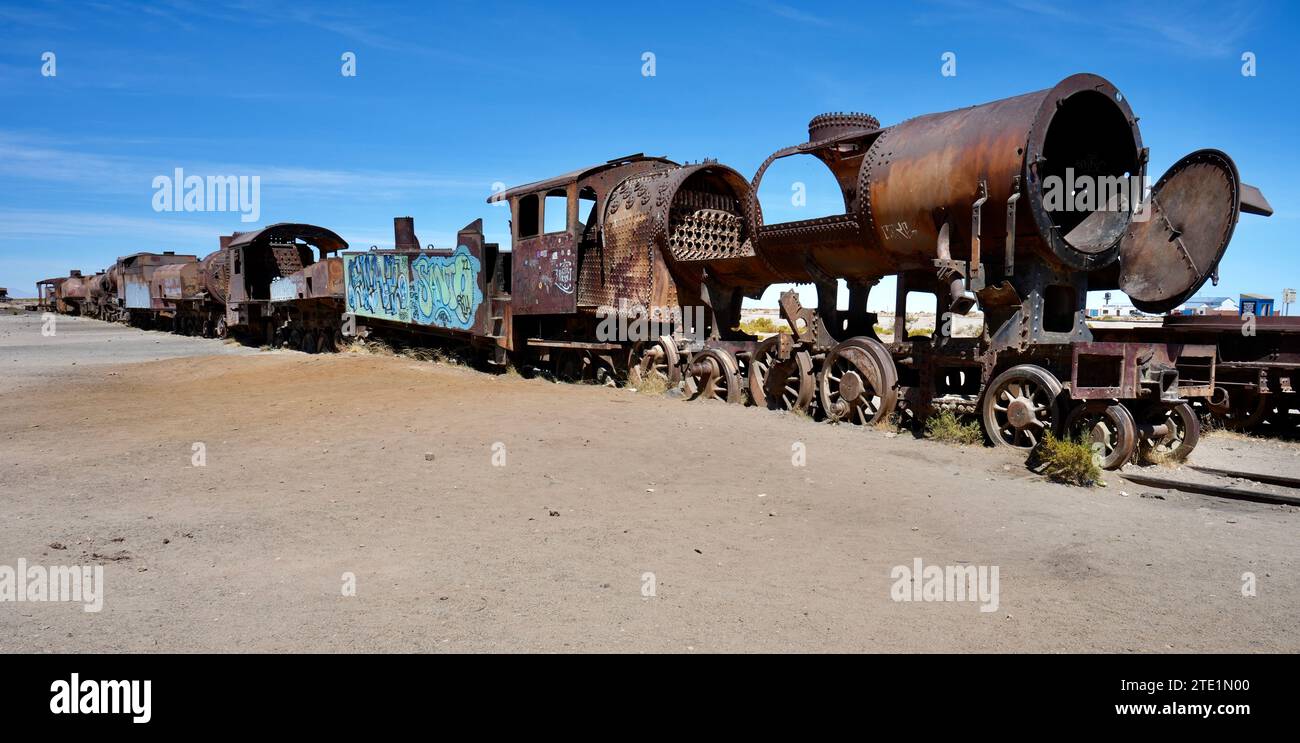Rusting Vintage Steam Locomotives at The Cementerio de Trenes' or Great ...