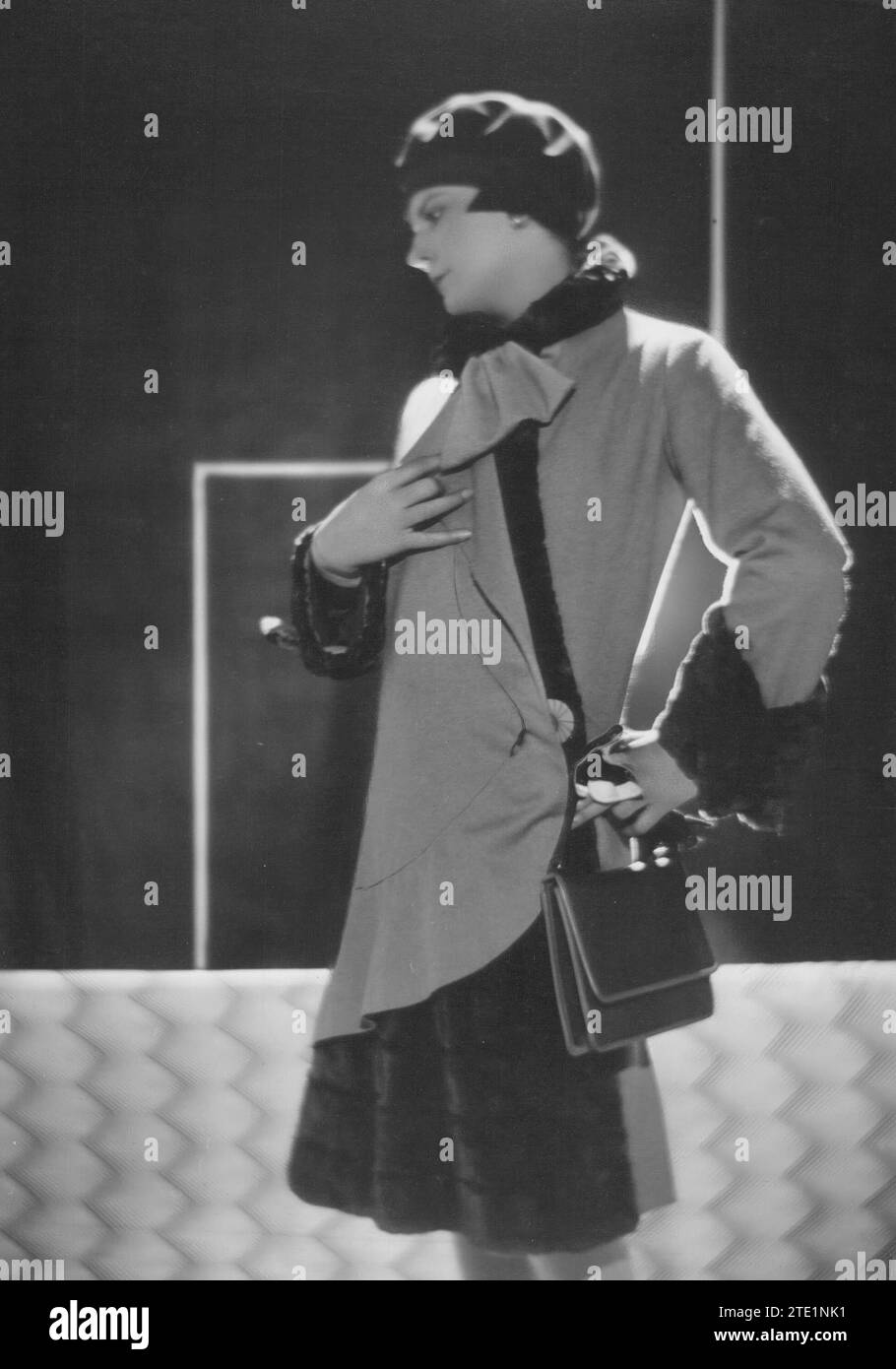 In the Image, coat from 1928. Coat from "Kasha Zibelina". Pale blue ...