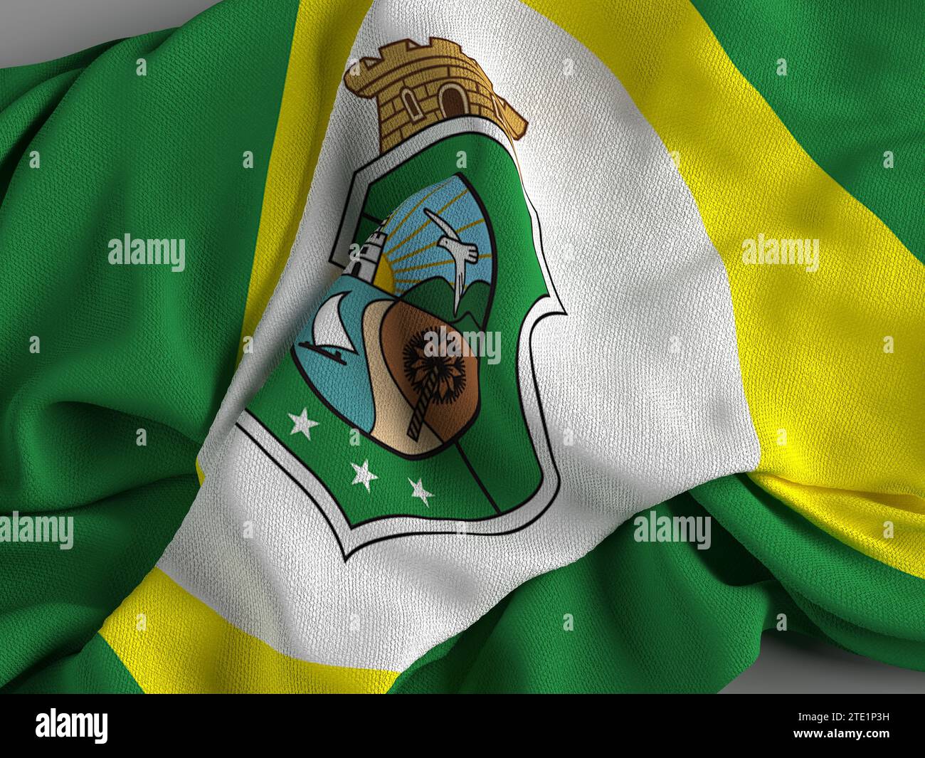 The flag of the state of Ceará, Northeast region, Brazil - 3D ...
