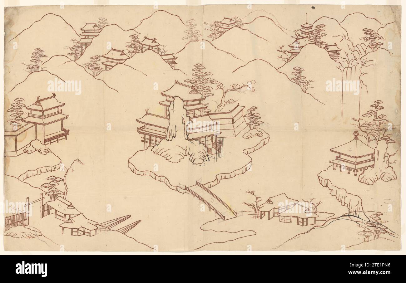 Landscape in Chinese style, Sasaya (workshop or), c. 1800 Design ...