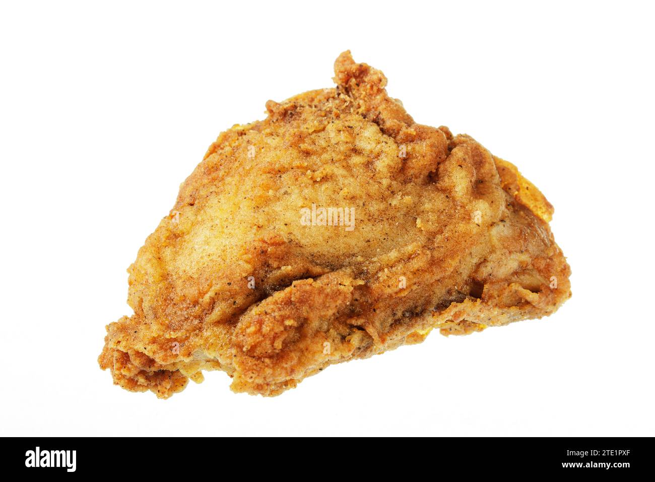 Close up of Fried Chicken Thigh on a whitr Background with Copy Space ...