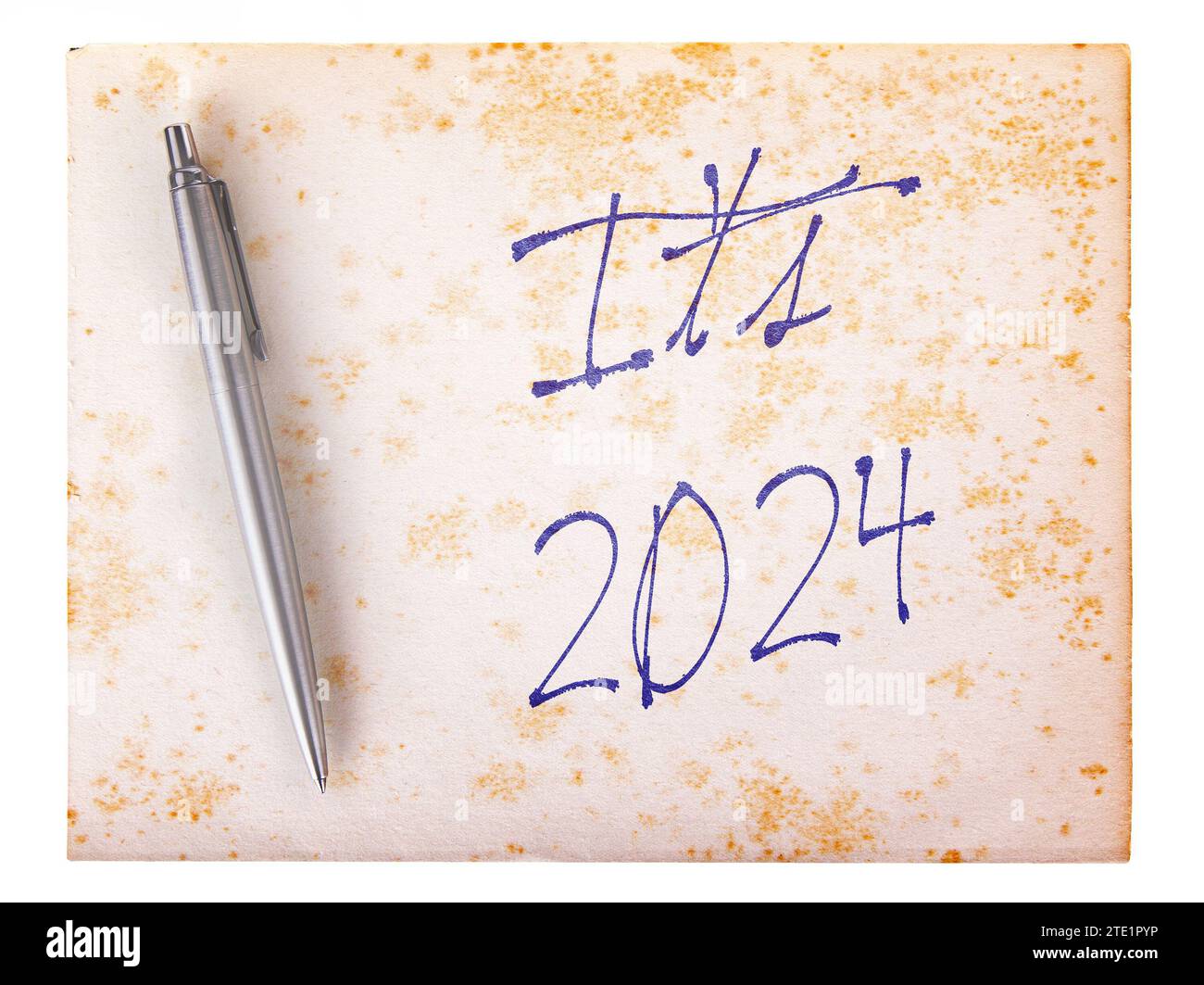 Old paper with a short message; 2024, isolated Stock Photo - Alamy