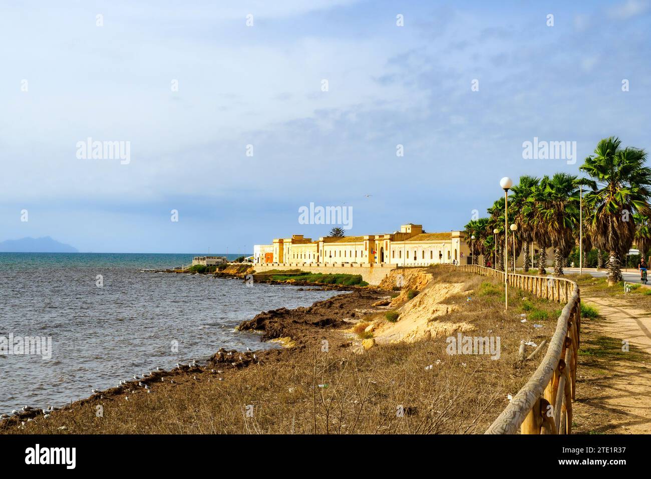 Coastline of Marsala and the Baglio Anselmi archeological museum ...