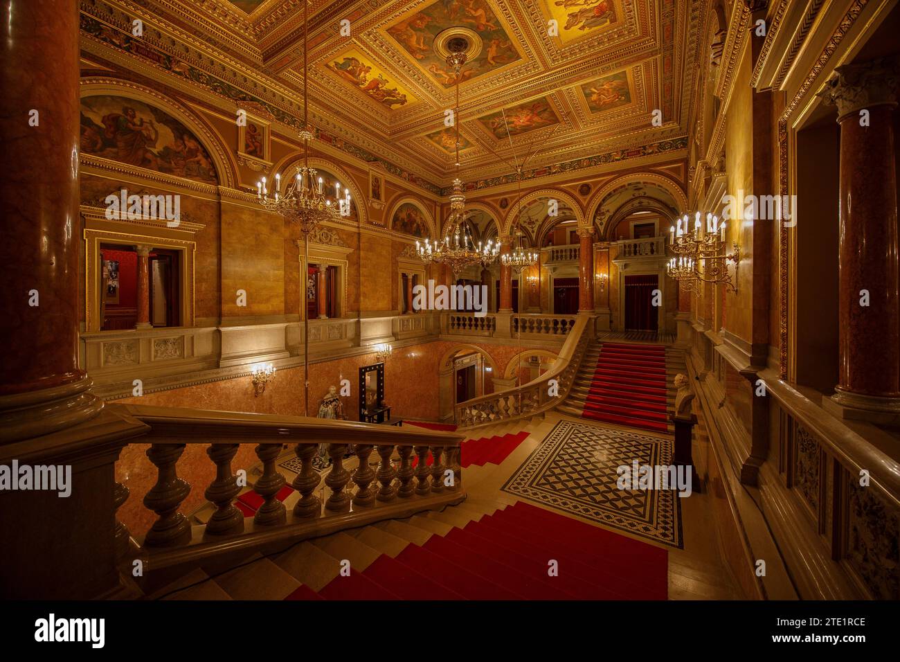 Budapest, Hungary - December 7, 2023: interior wide angle view of the ...