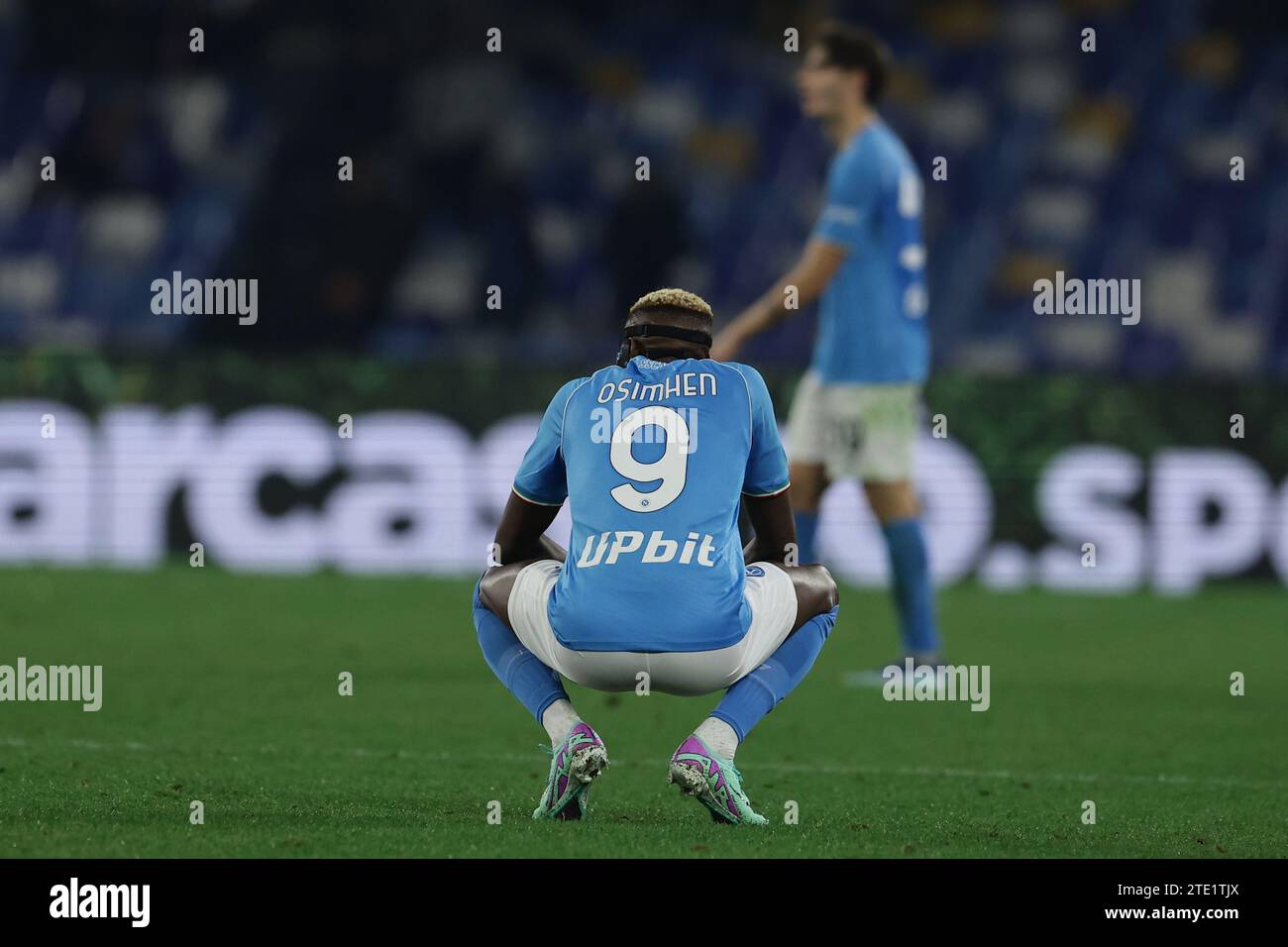 SSC Napoli's Nigerian forward Victor Osimhen looks dejected during ...