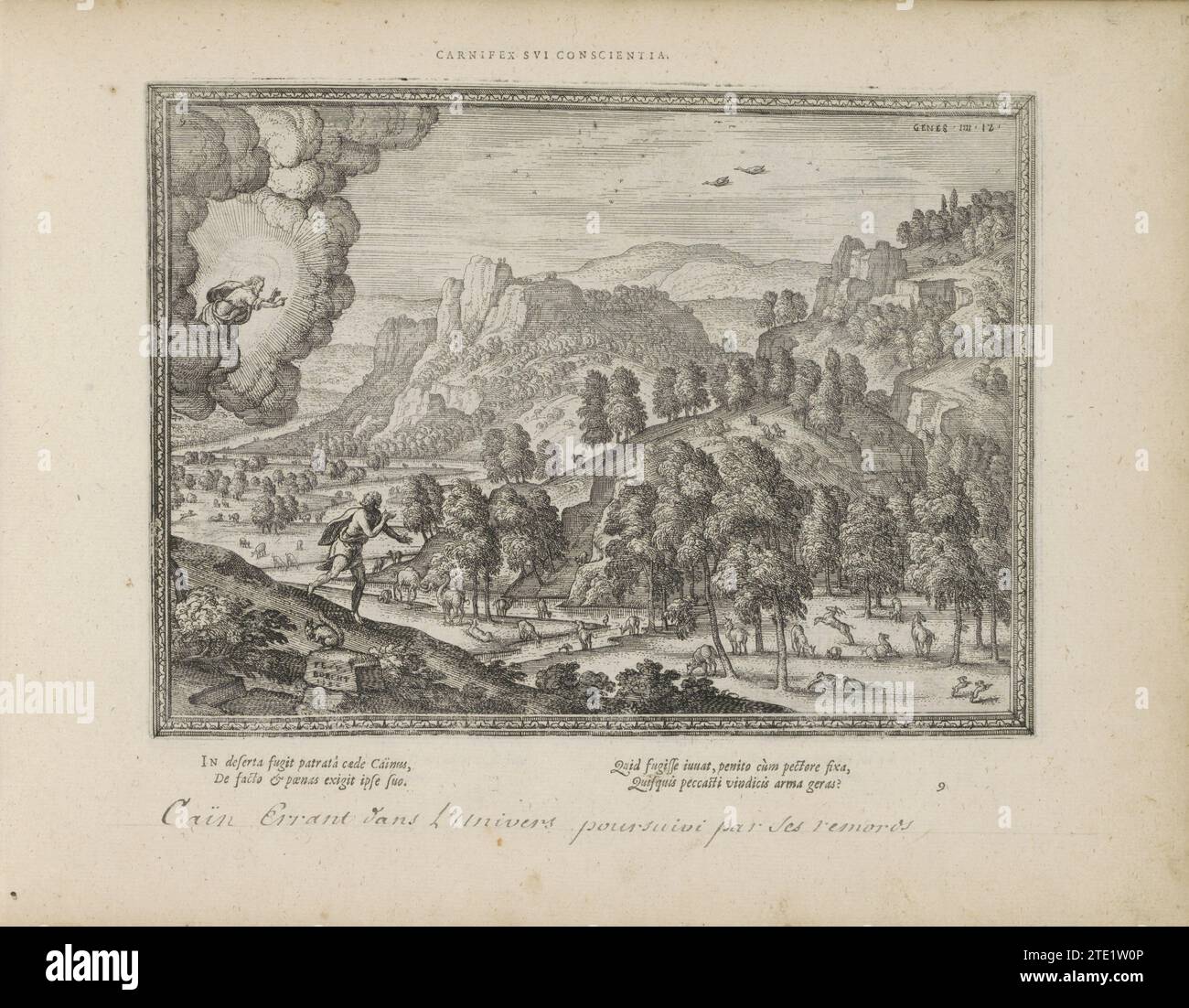 God curses Cain, 1613 God appears to Cain and curses him because he ...