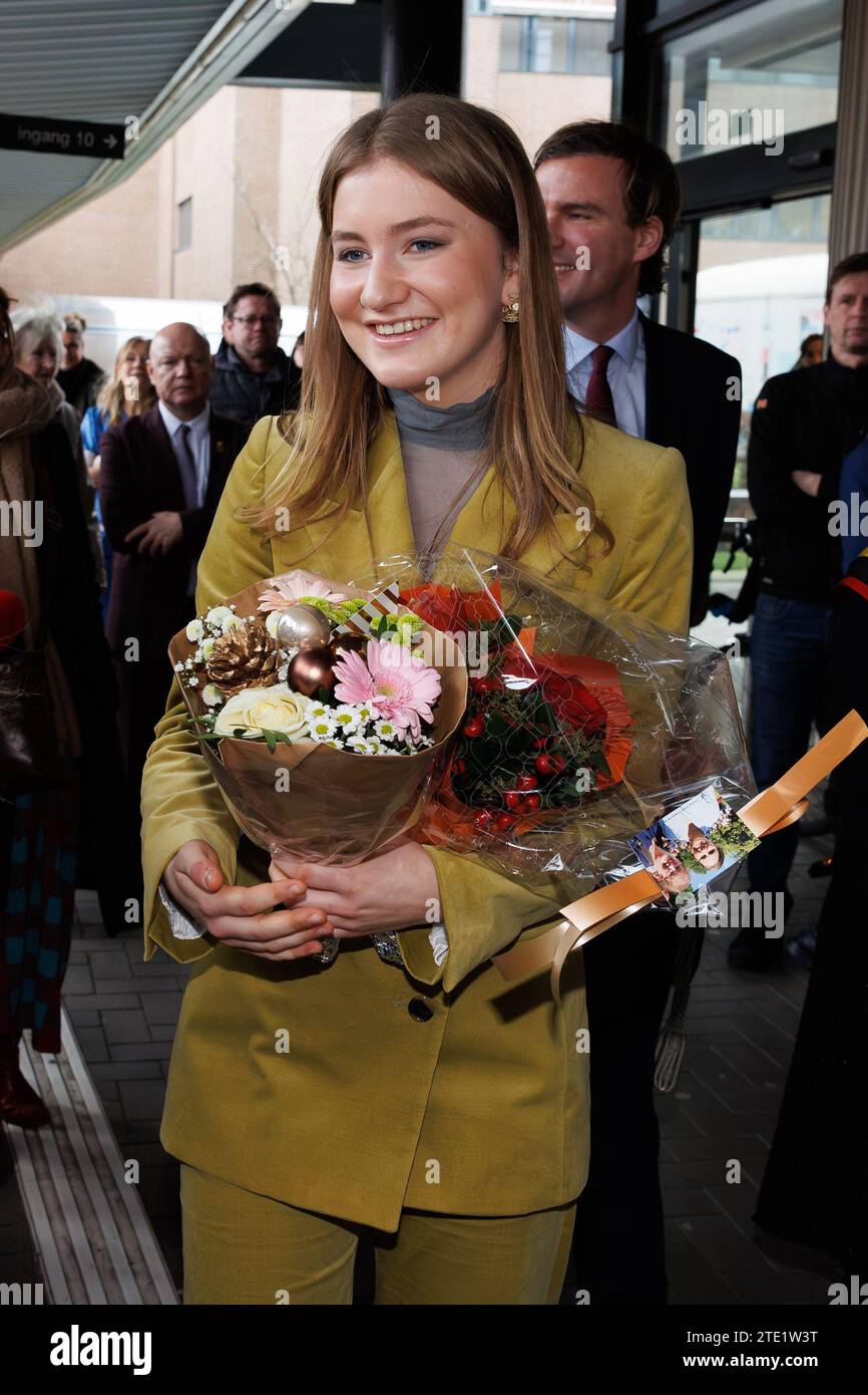 Gent, 20 December 2023. Crown Princess Elisabeth and Gent Mayor Mathias ...