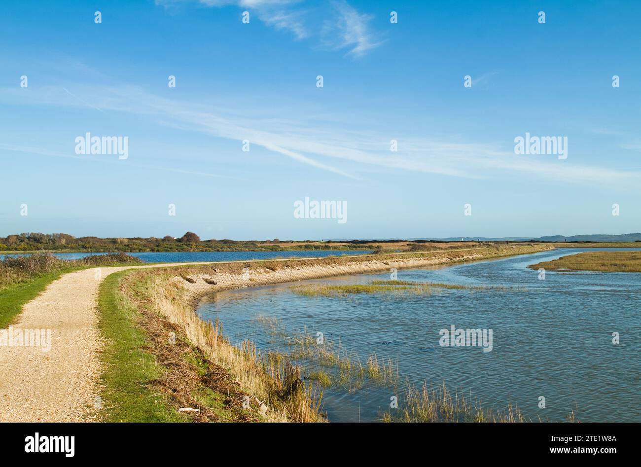 Gravel Path Of The Solent Way Coastal Path Through The Lagoons And Salt ...