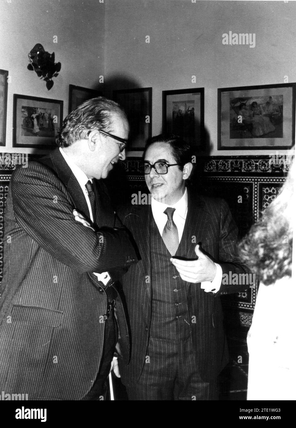 03/16/1982. Carlos Robles Piquer with Pedro Crespo at the ABC house ...