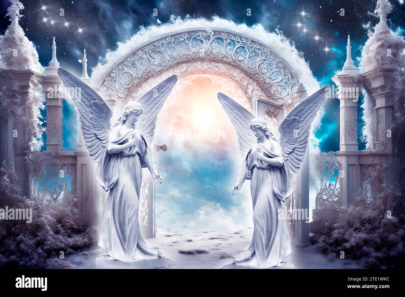 Two angels standing hi-res stock photography and images - Alamy