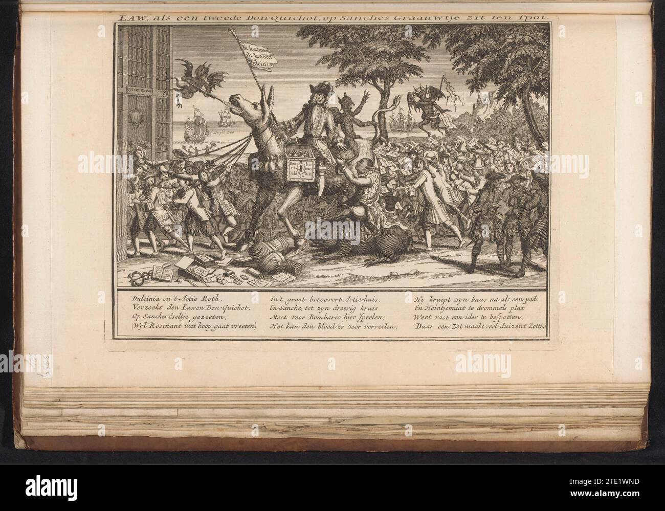 John Law on the donkey of Sancho Panza, 1720, 1720 Cartoon on John Law ...