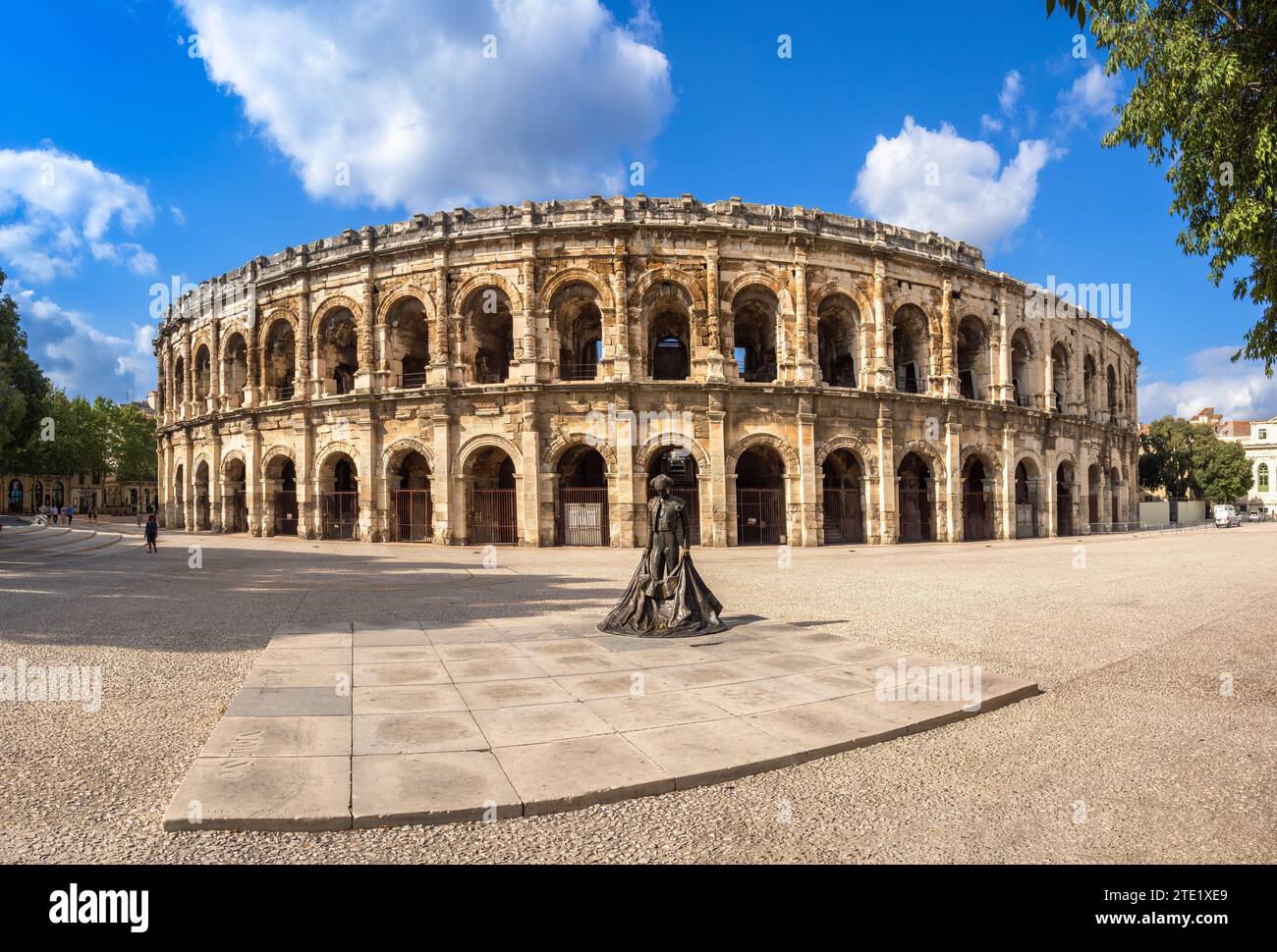Nimes, France - october 4, 2023: Exterior view of Nimes Arena and a ...