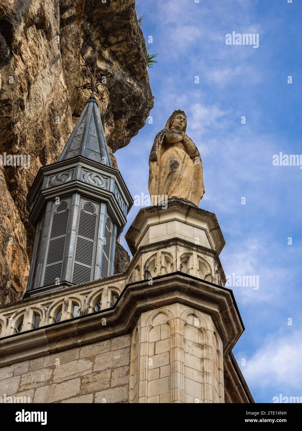 Rocamadour, France - October 13, 2023: Statue of holy Mary in ...