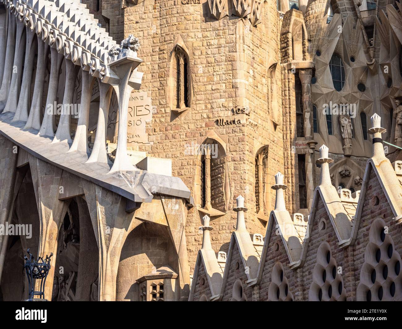 Barcelona, Spain - October 7, 2023: Close-up architectural detail of ...