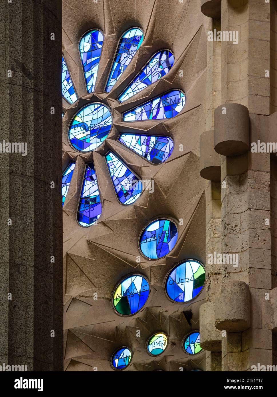 Barcelona, Spain - October 7, 2023: Close-up architectural detail of ...