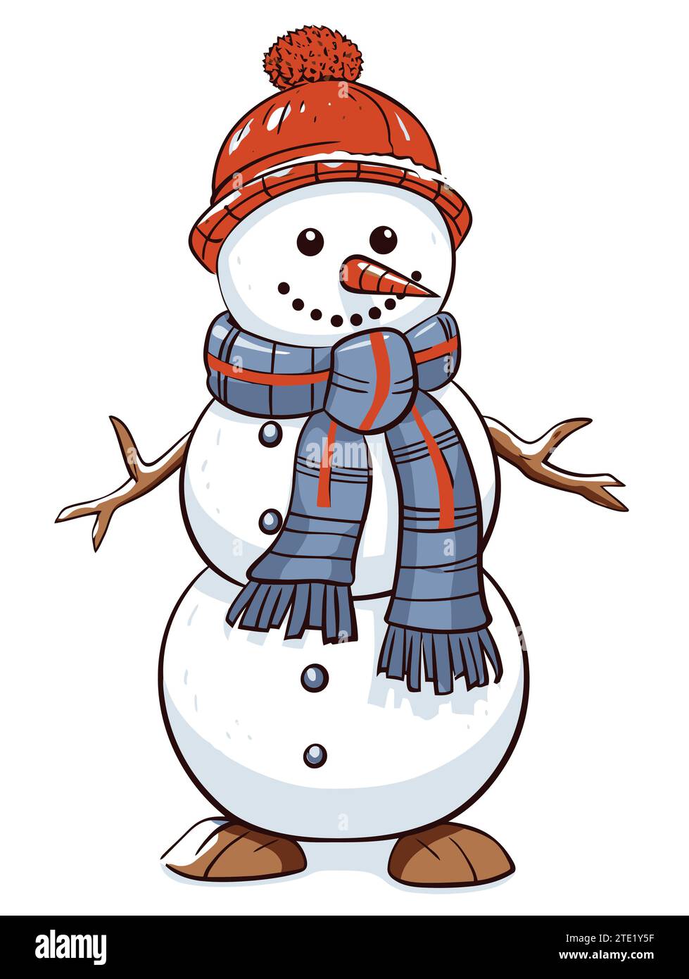 Vector cartoon cute snowman for icon sticker Stock Vector Image & Art ...