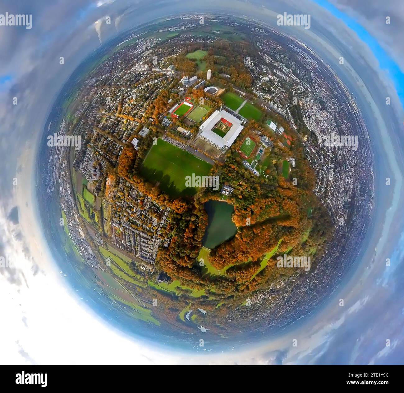 Aerial view, Bundesliga stadium RheinEnergieStadion of 1. FC Köln ...