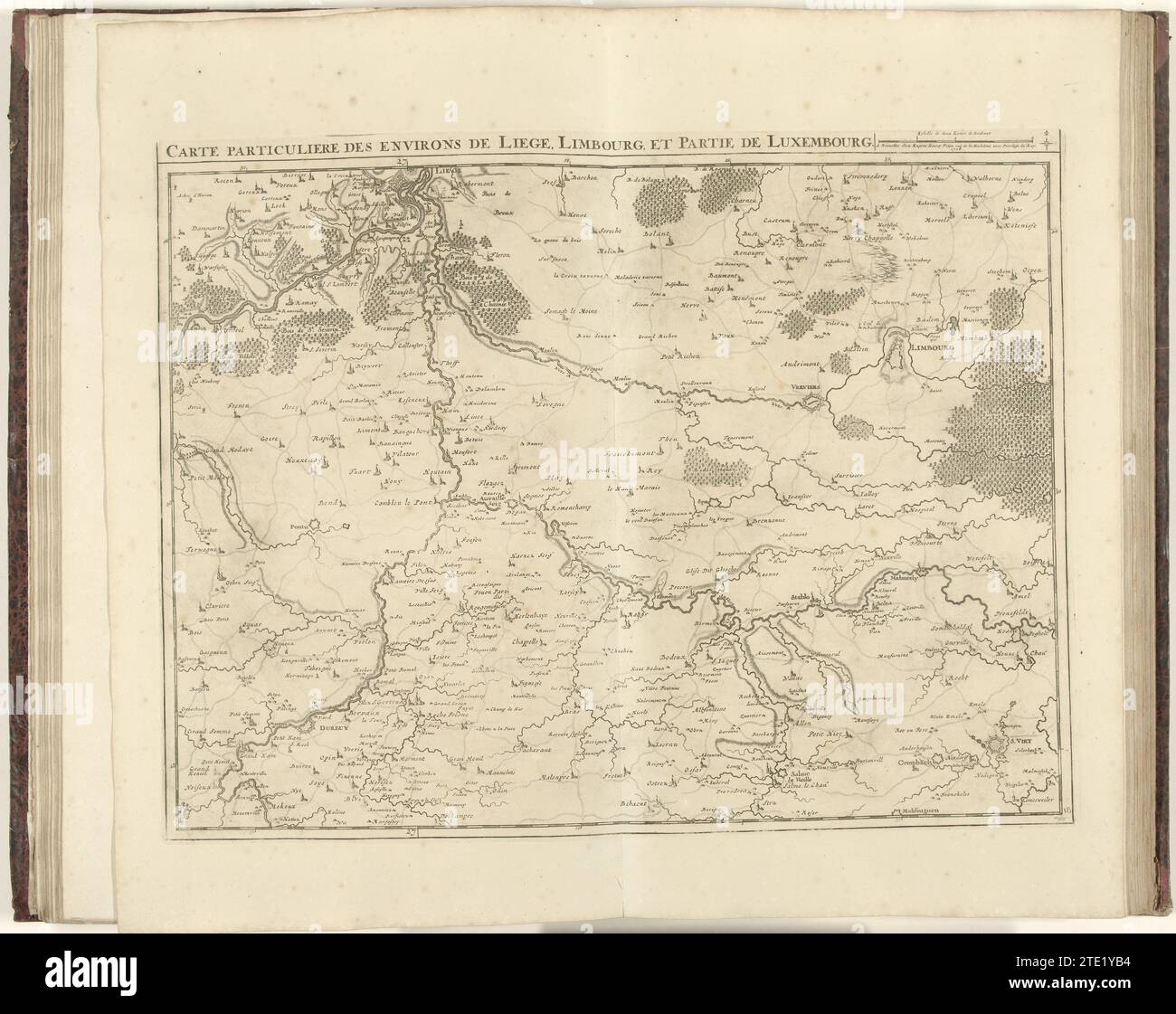 Map of the provinces of Liège and Luxembourg, 1708, 1708 Map of the ...