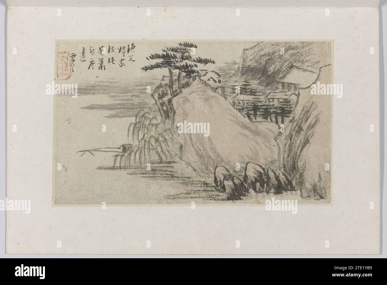 Landscape, Cheng Men, 1850 - 1900 Album magazine with a landscape ...