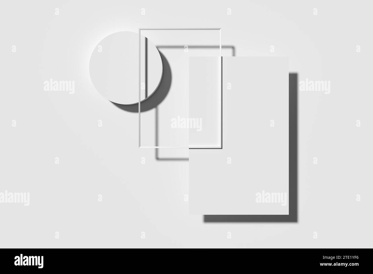 Abstract geometric shapes on white background. Mockup template for ...