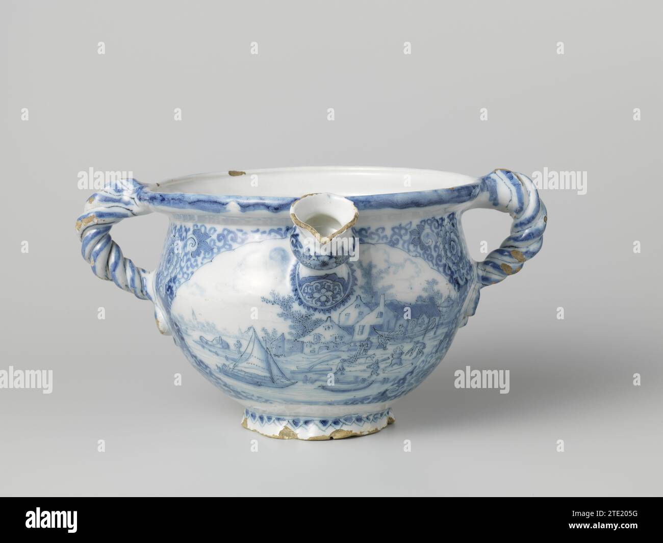 Cream jug, c. 1750 - c. 1770 Roompot of Faïence, completely covered ...
