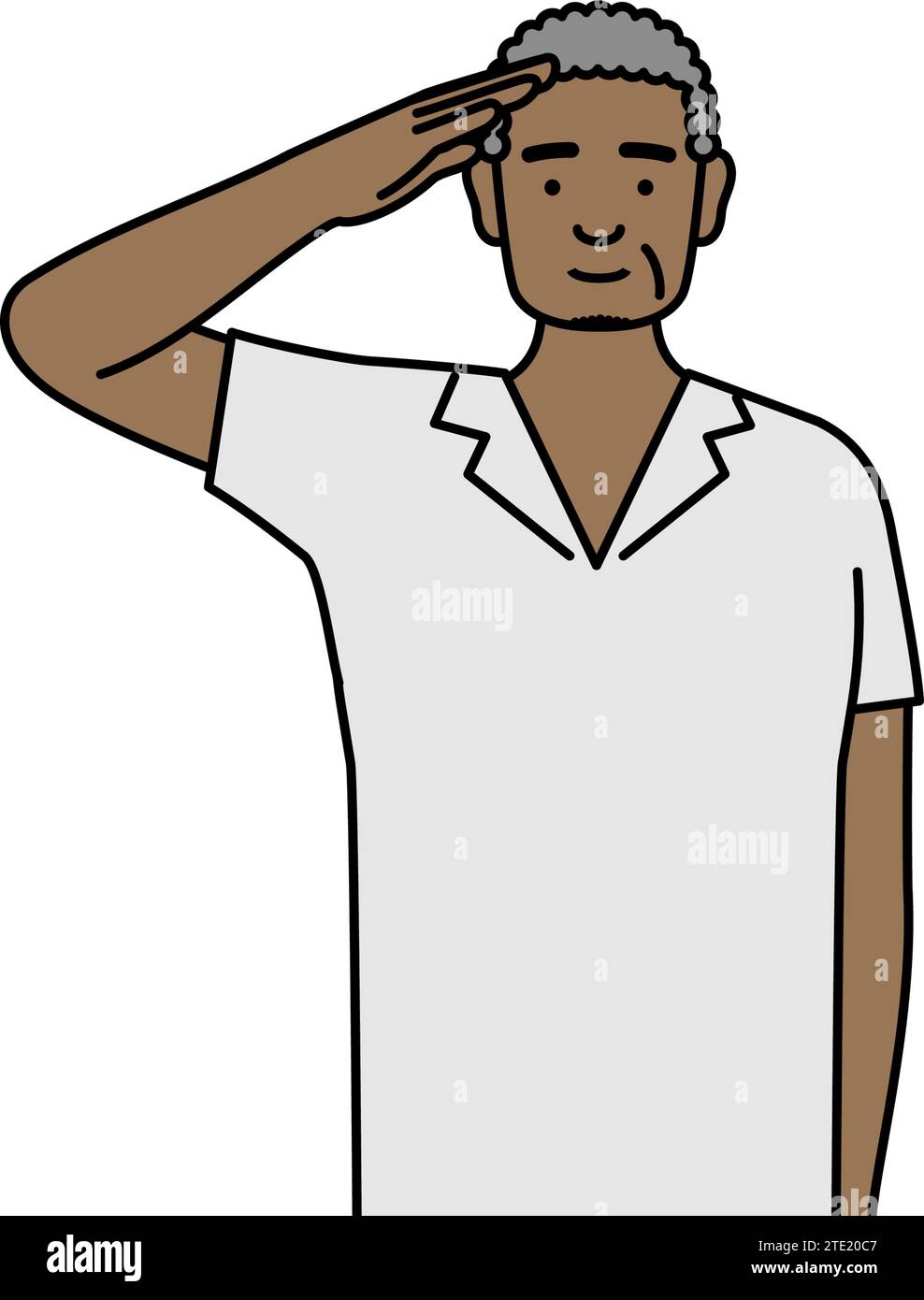 African senior man making a salute, Vector Illustration Stock Vector ...