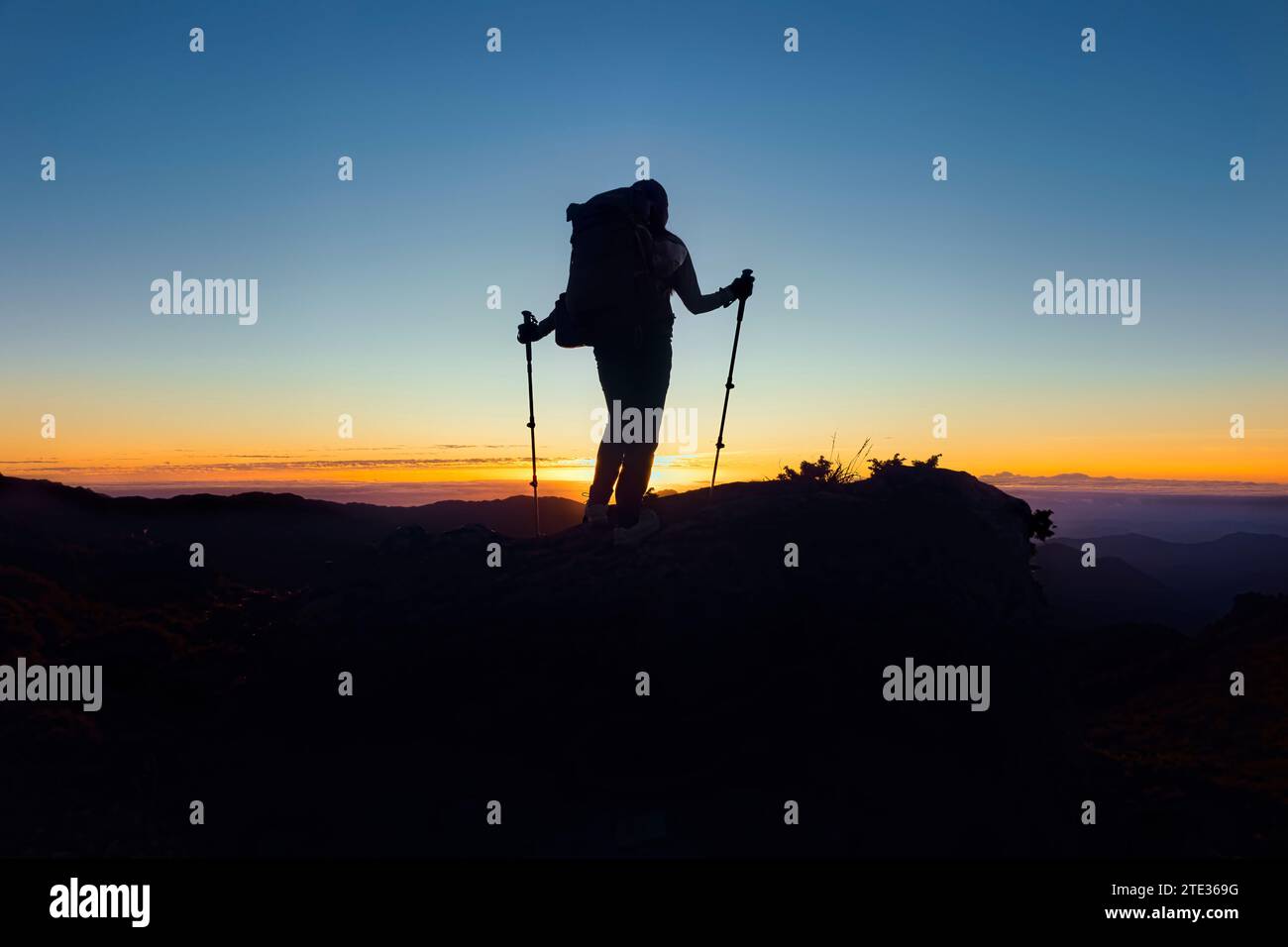 Trekking the Jiaming Lake Trail at sunrise, Taitung, Taiwan Stock Photo ...