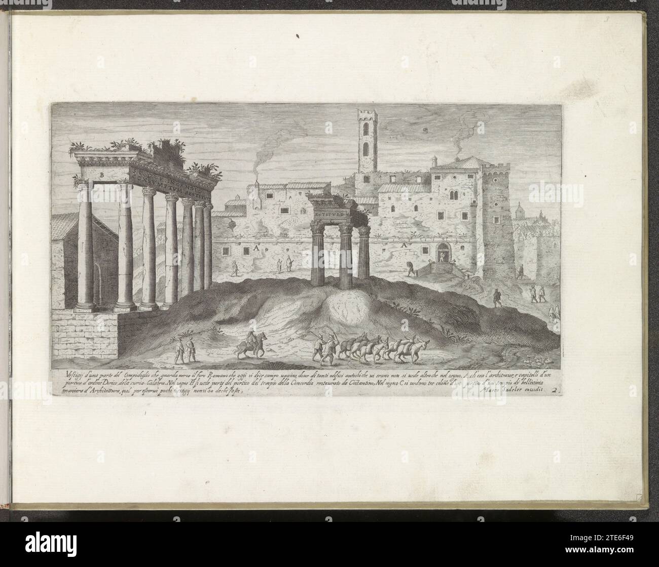 Temple of Saturn and the Temple of Vespasian, 1624 - 1650 View of the ...
