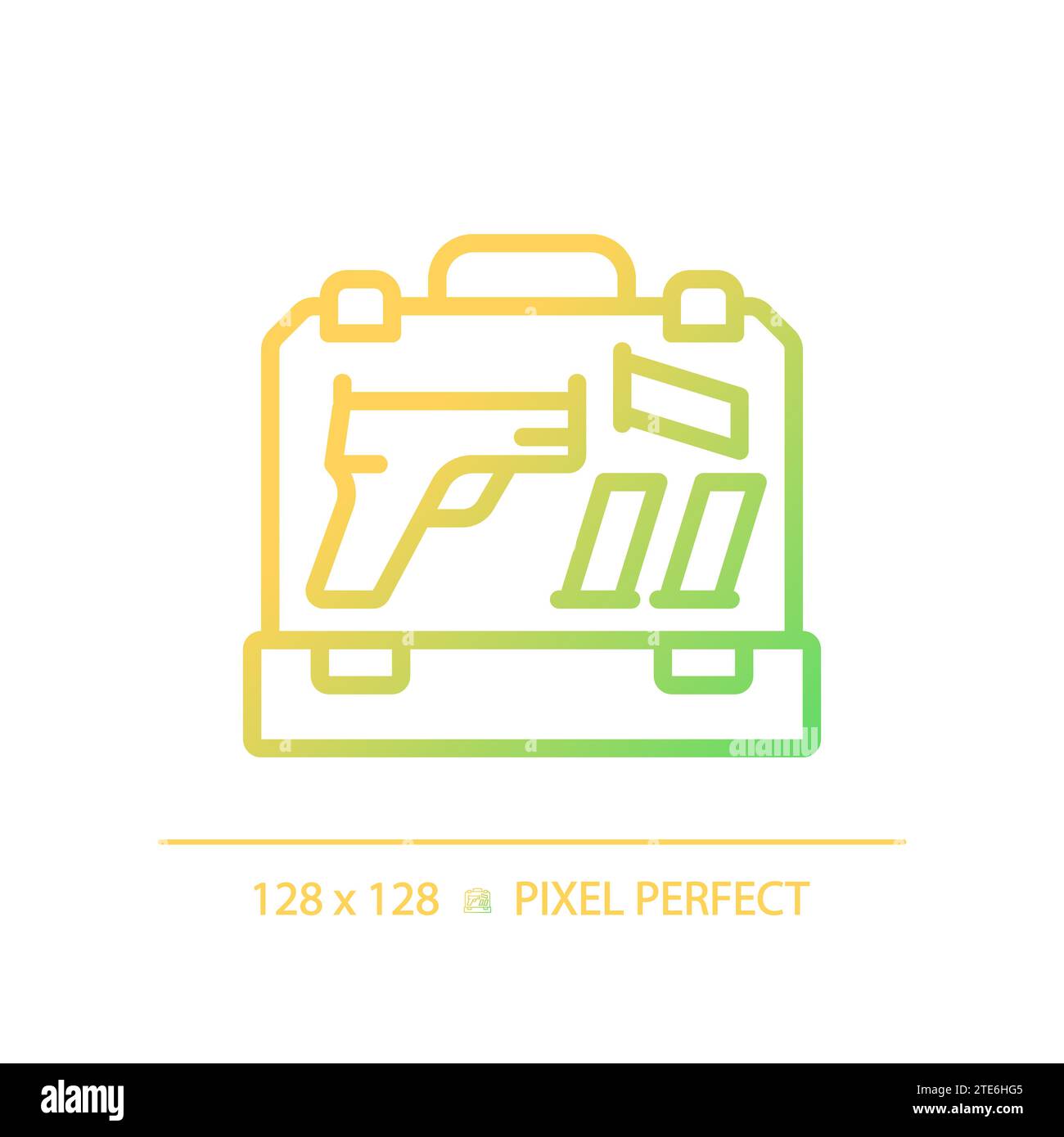 2D thin line pixel perfect simple gradient gun case icon Stock Vector Image & Art - Alamy