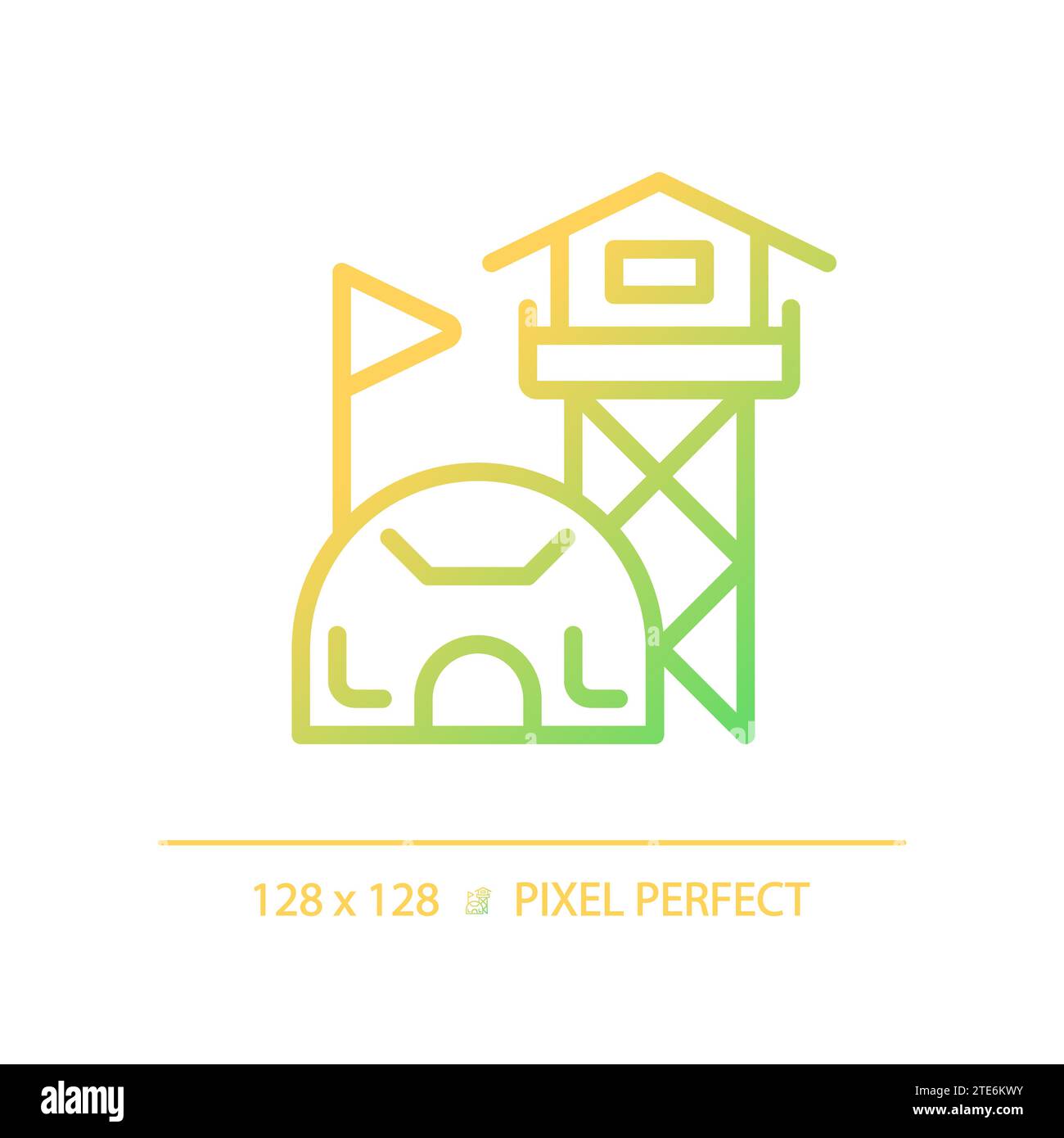 2D thin line pixel perfect gradient military base icon Stock Vector ... 2D thin line pixel perfect gradient military base icon Stock Vector ...