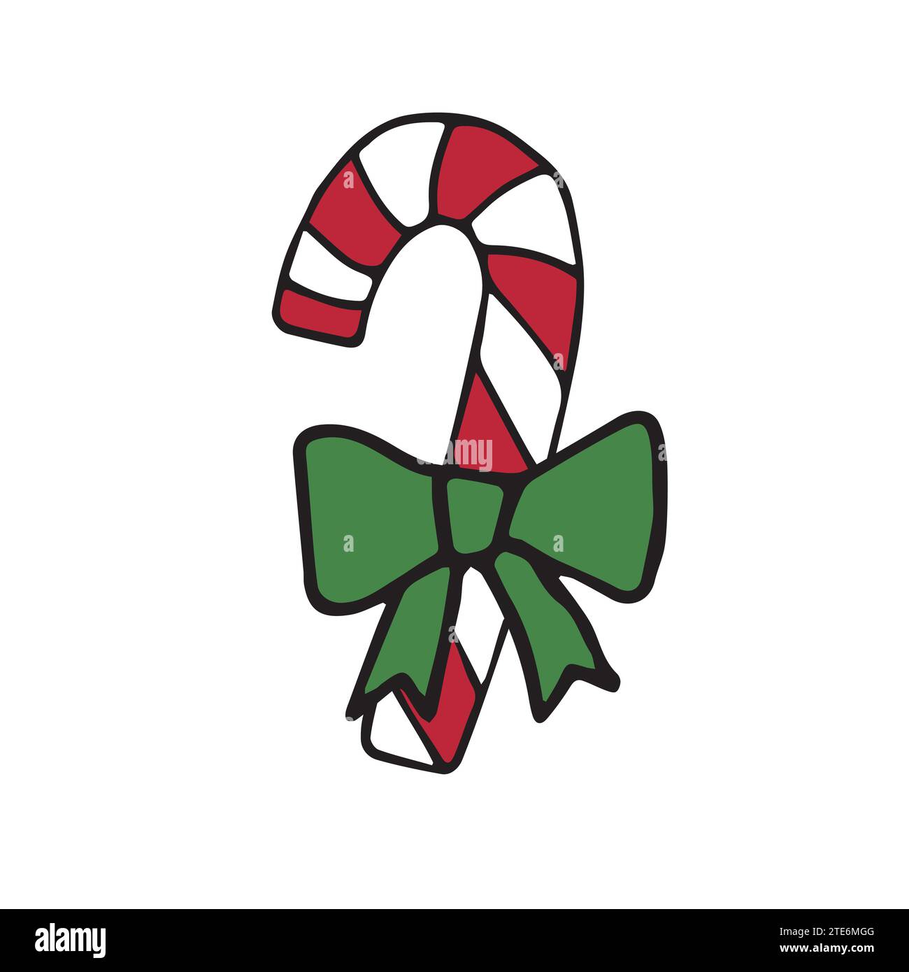 Vector hand drawn doodle sketch Christmas candy with bowtie isolated on ...