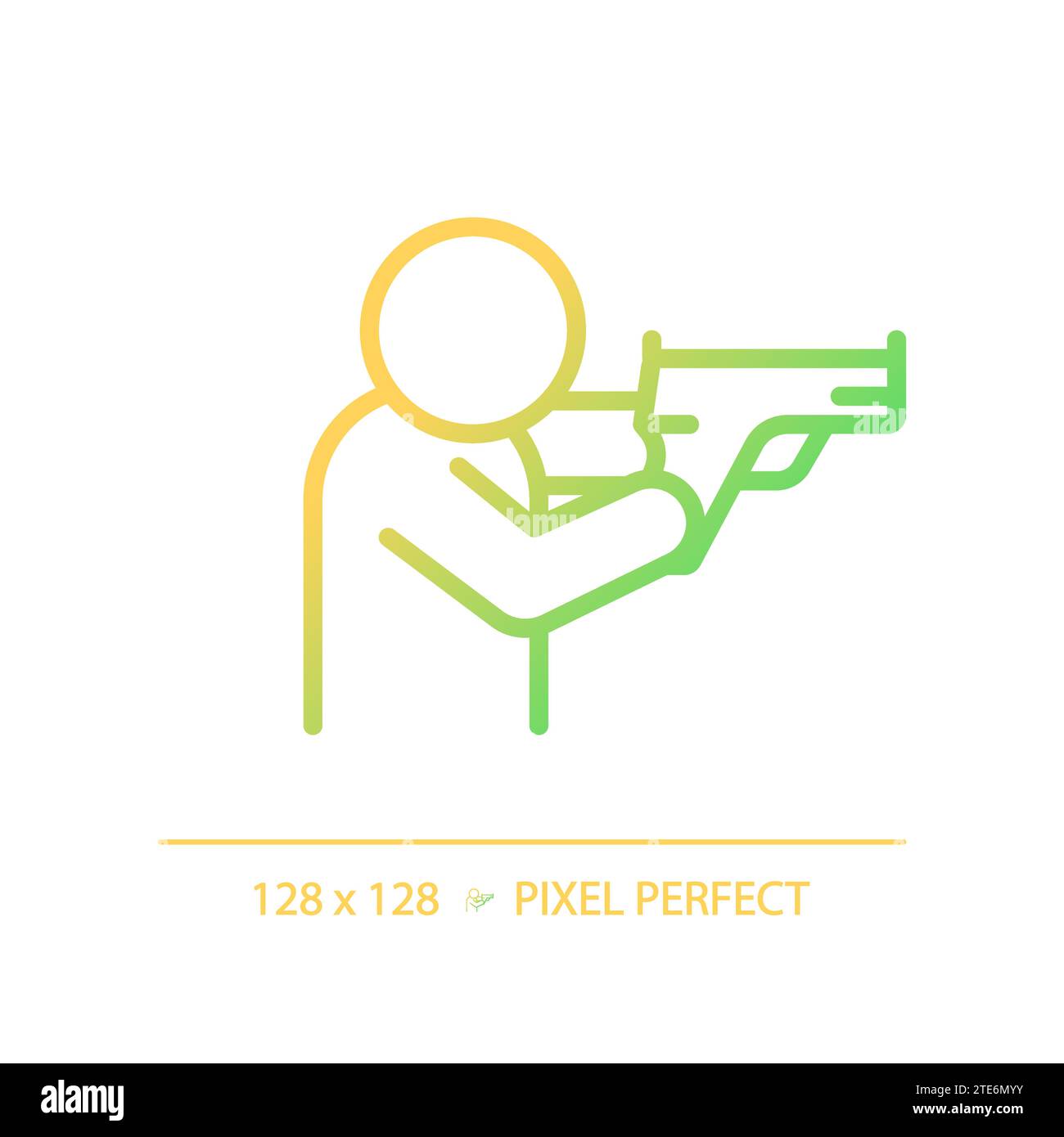2D thin line pixel perfect gradient shooting stance icon Stock Vector ... 2D thin line pixel perfect gradient shooting stance icon Stock Vector ...