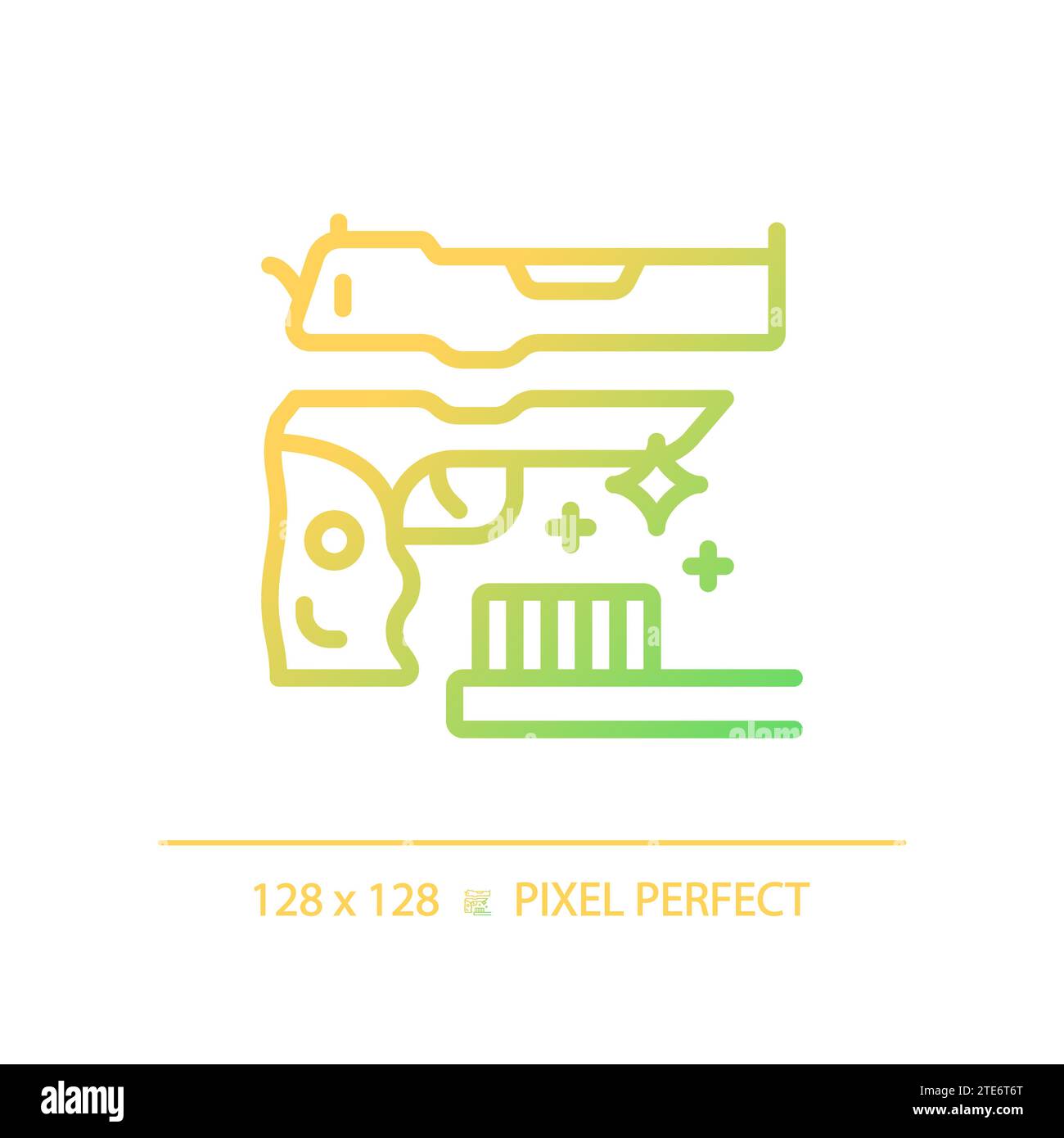 2D thin line pixel perfect simple gradient gun cleaning icon Stock ... 2D thin line pixel perfect simple gradient gun cleaning icon Stock ...