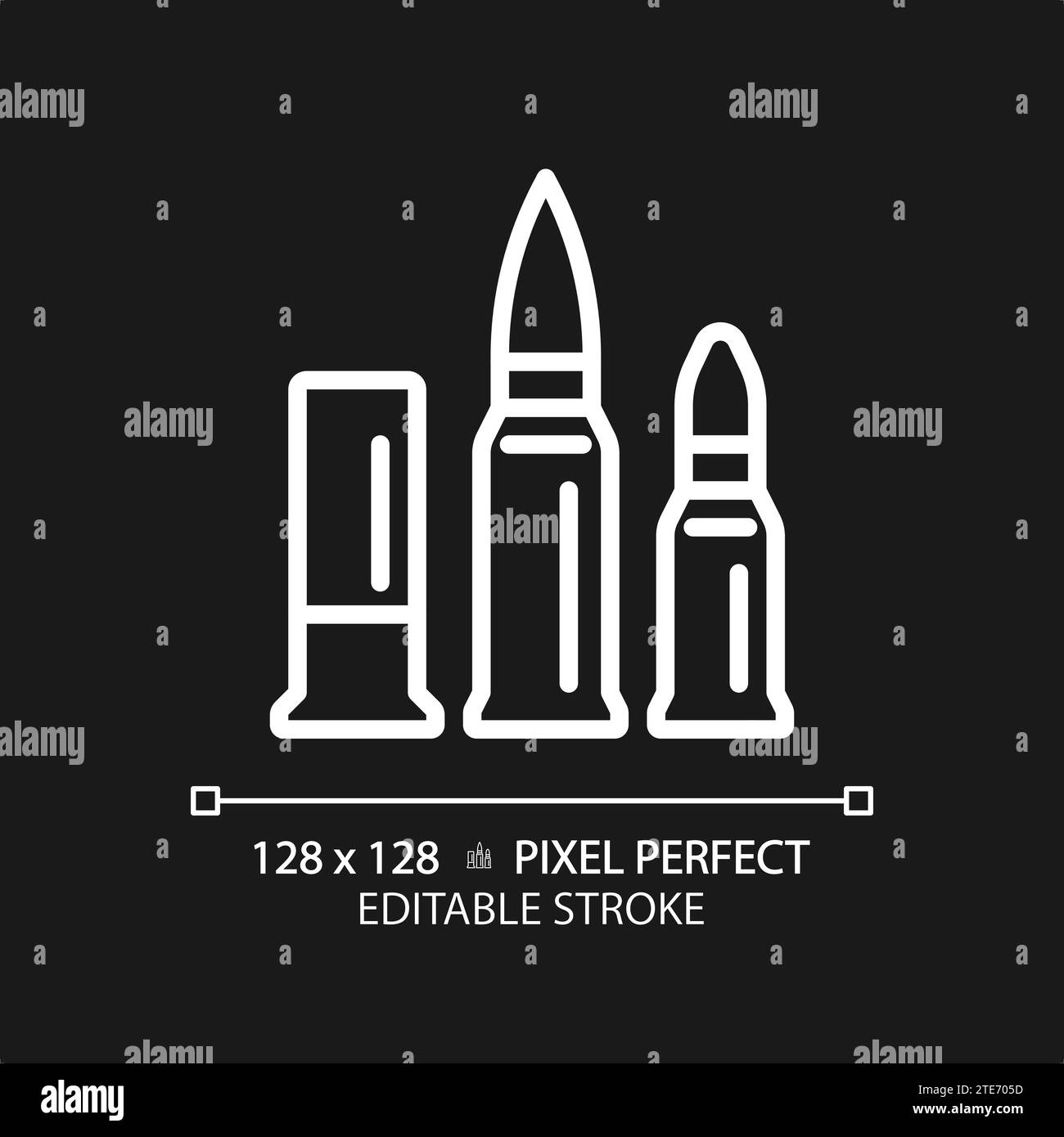 2D thin line pixel perfect simple white caliber icon Stock Vector Image ...