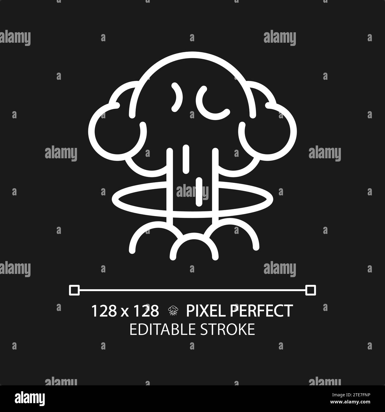 2D thin line pixel perfect white nuclear explosion icon Stock Vector Image & Art - Alamy