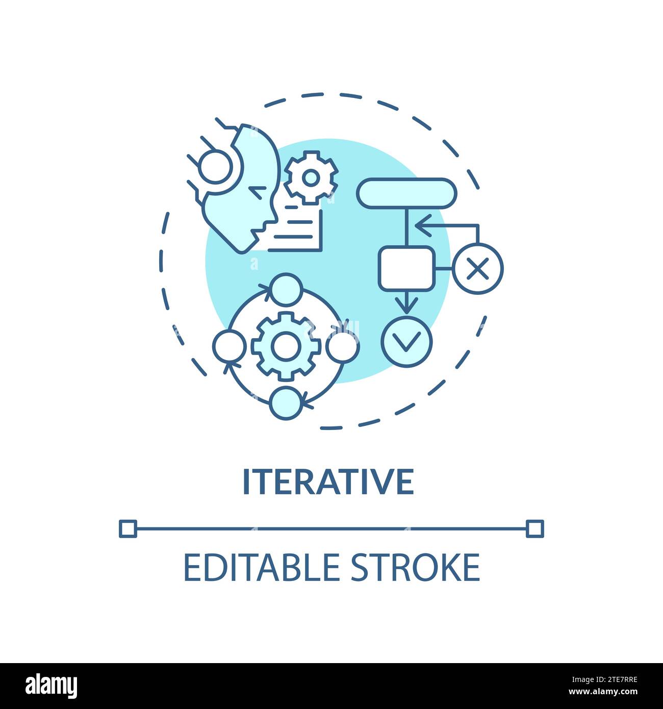 Thin Line Simple Blue Iterative Icon Concept Stock Vector Image And Art