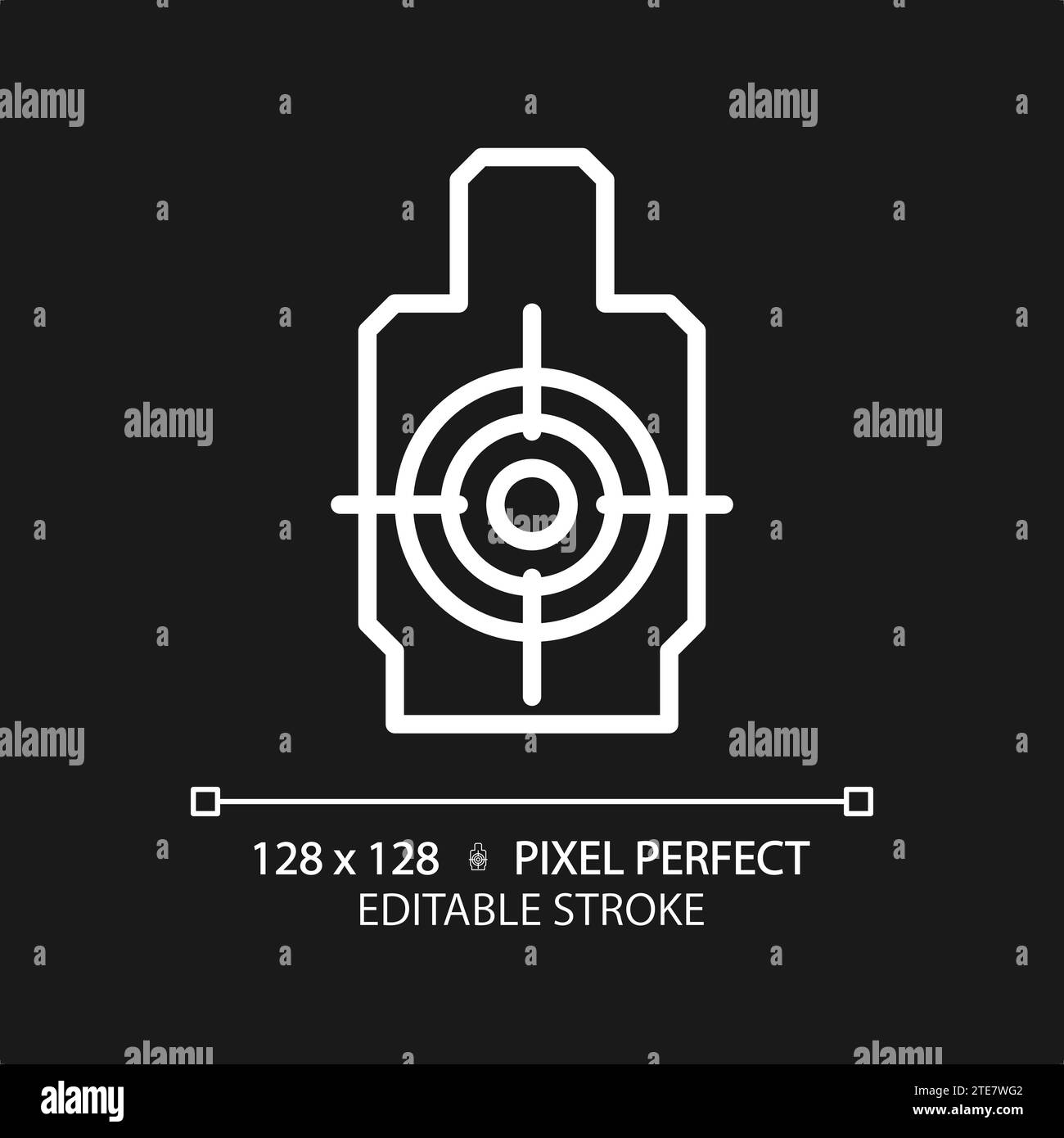 2D thin line pixel perfect simple white shooting range icon Stock Vector Image & Art - Alamy