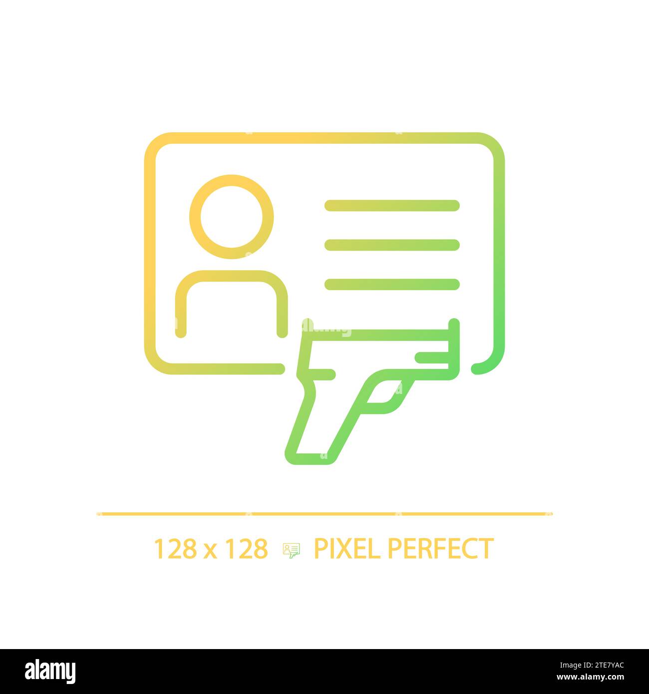 2D thin line pixel perfect gradient weapon license icon Stock Vector ... 2D thin line pixel perfect gradient weapon license icon Stock Vector ...