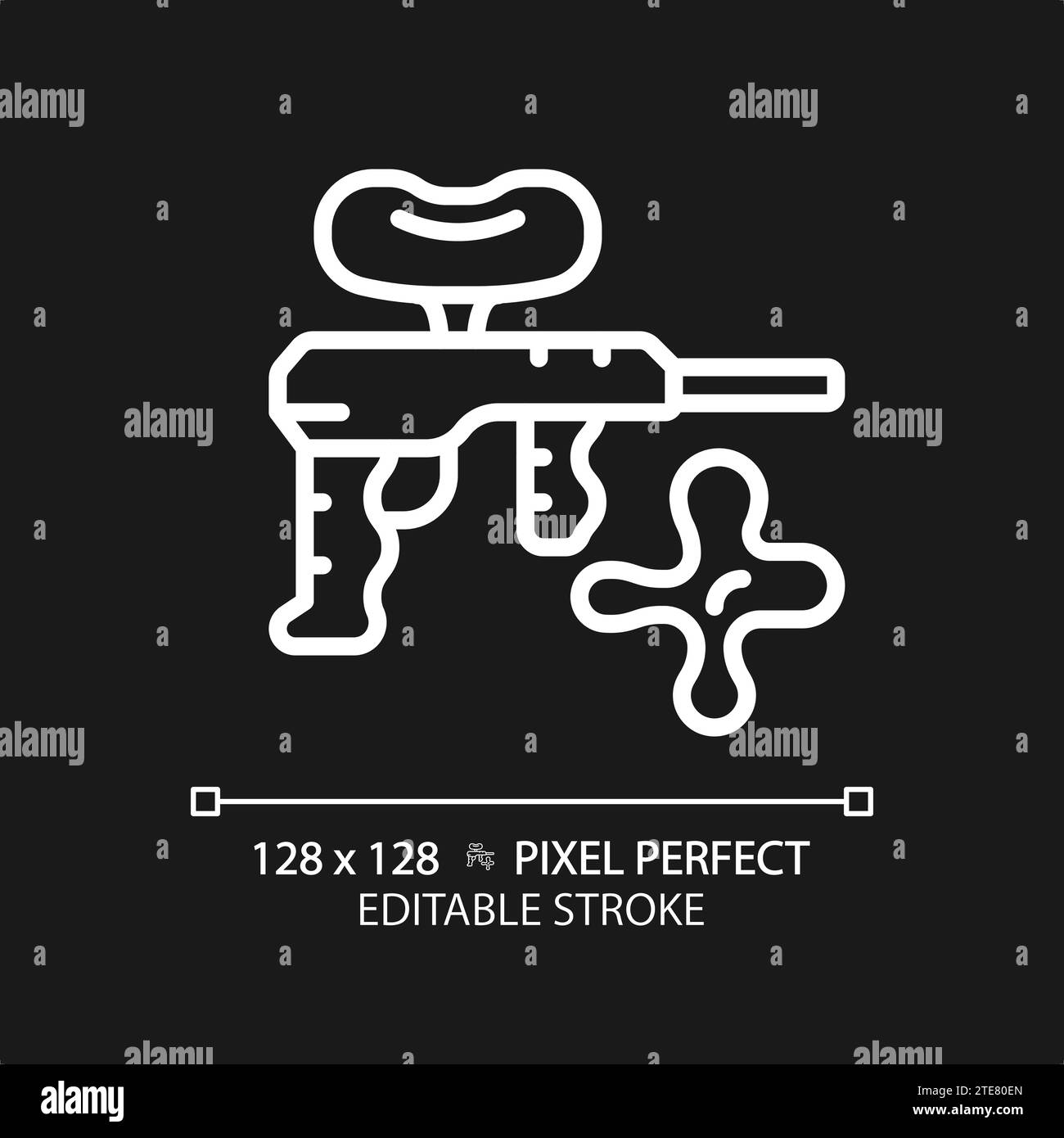 2D thin line pixel perfect simple white paintball icon Stock Vector Image & Art - Alamy