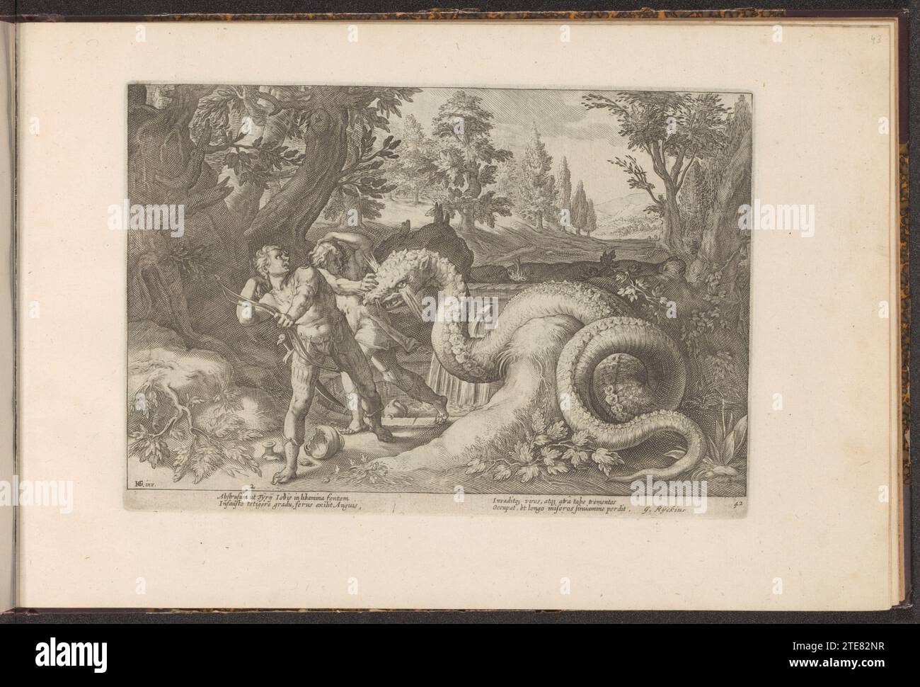 Cadmus companions devoured by a dragon, 1728 When Cadmus has reached ...