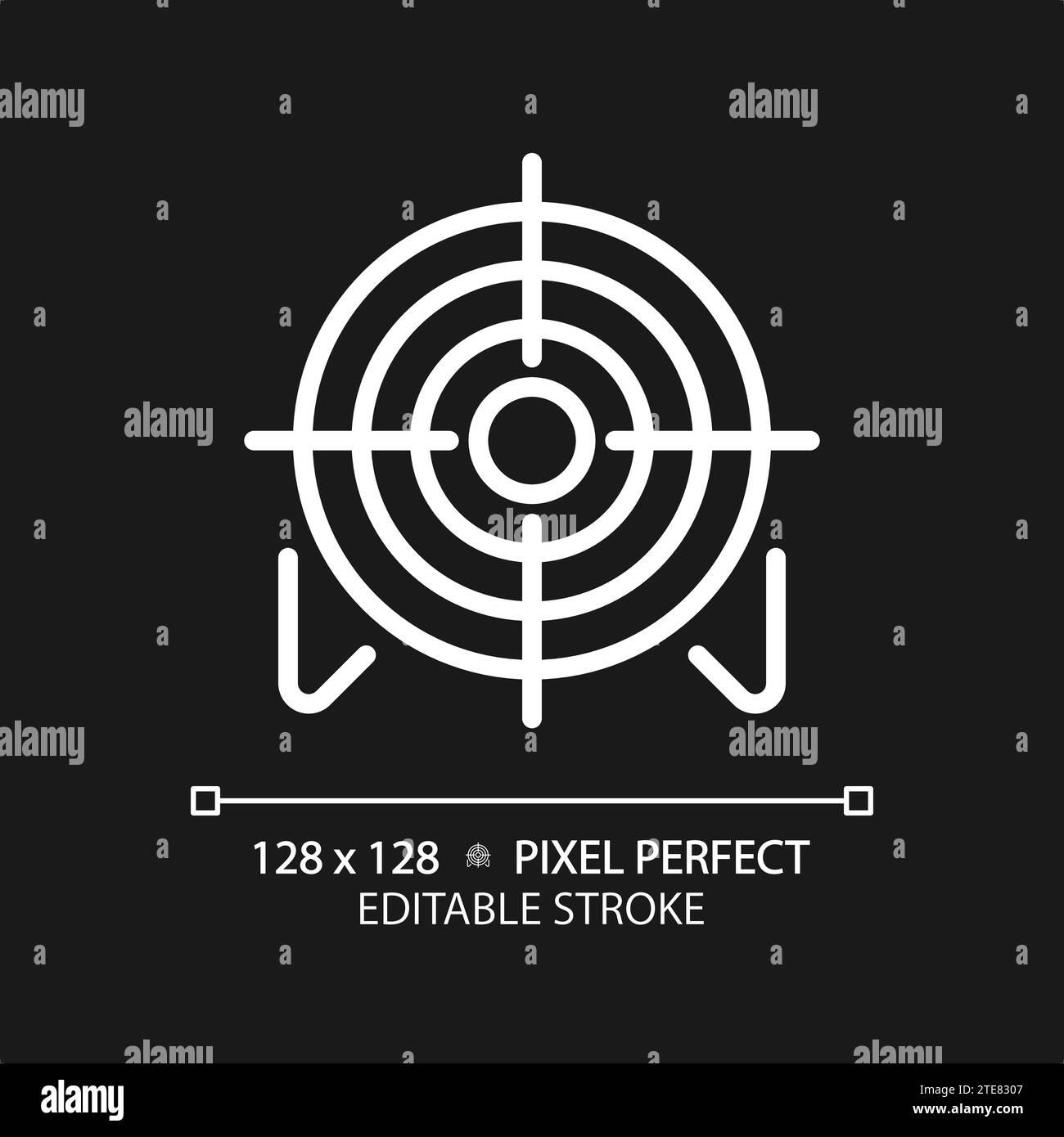 2D thin line pixel perfect simple white target icon Stock Vector Image ... 2D thin line pixel perfect simple white target icon Stock Vector Image ...