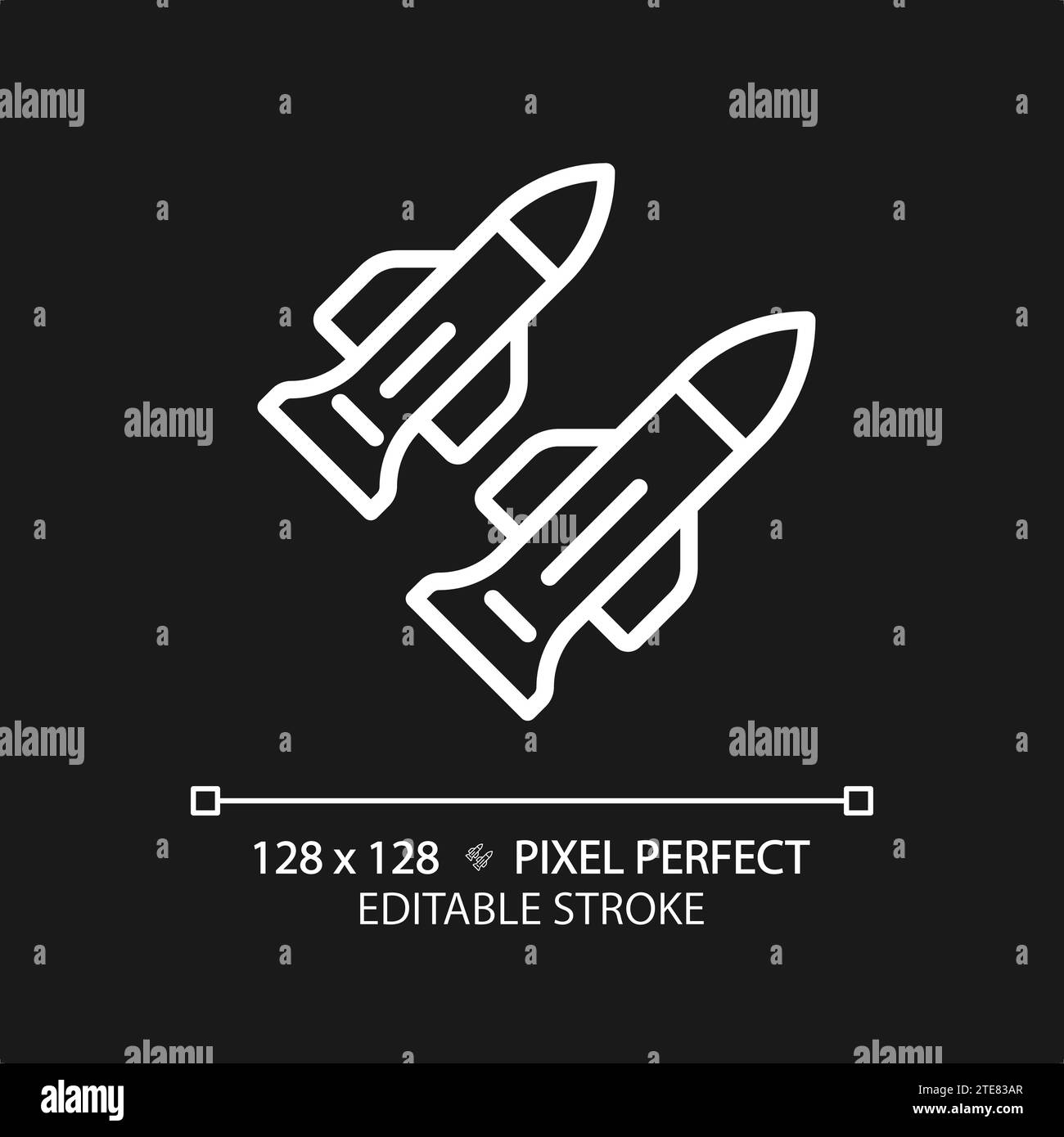 2D thin line pixel perfect simple white missile icon Stock Vector Image ... 2D thin line pixel perfect simple white missile icon Stock Vector Image ...