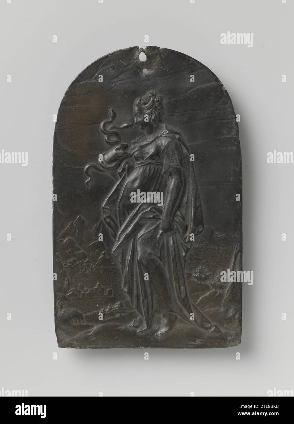 Prudentia (wisdom), anonymous, c. 1600 Elongated, leading, lead plaque ...