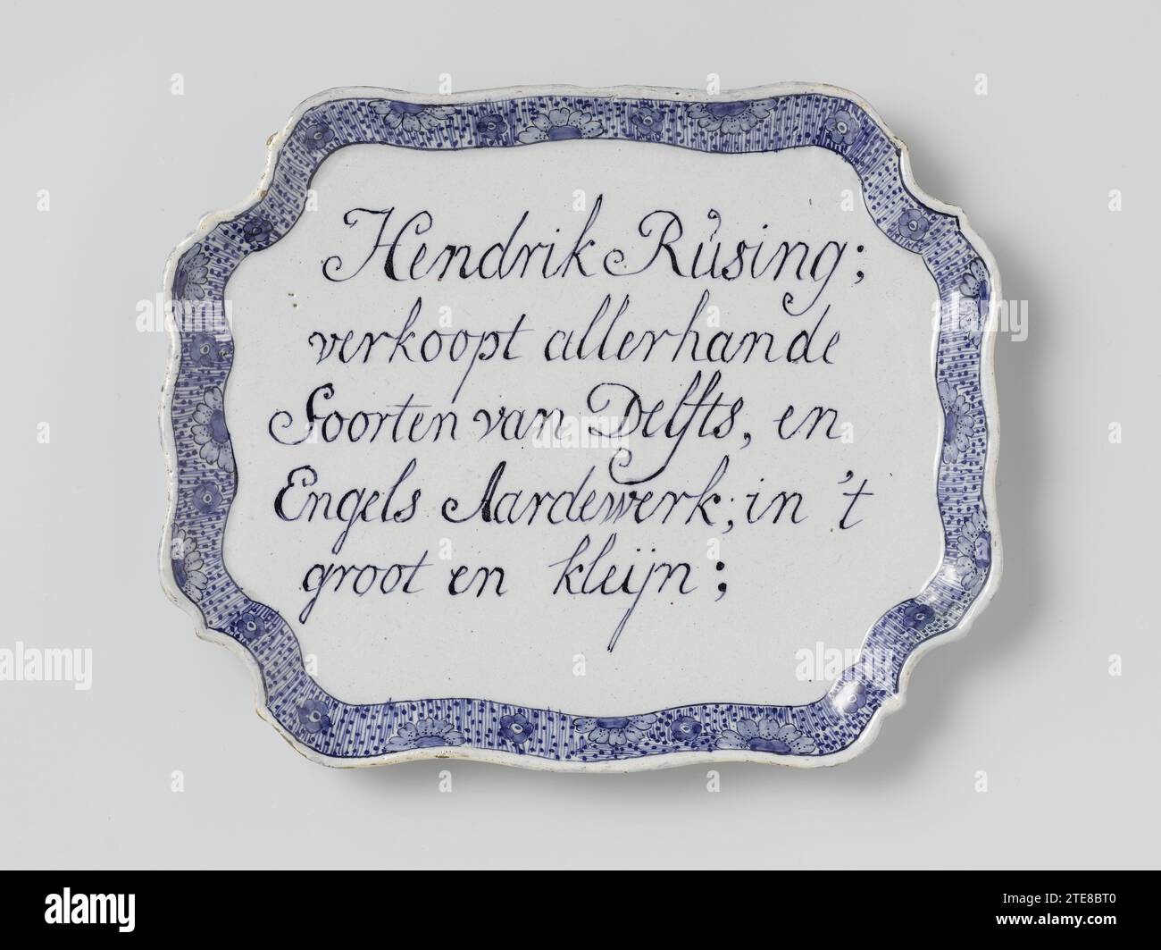 Advertising plaque for Hendrik Rusing, anonymous, c. 1760 - c. 1780 ...