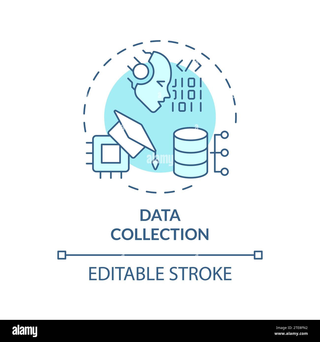 Thin line simple blue data collection icon concept Stock Vector Image ... Thin line simple blue data collection icon concept Stock Vector Image ...